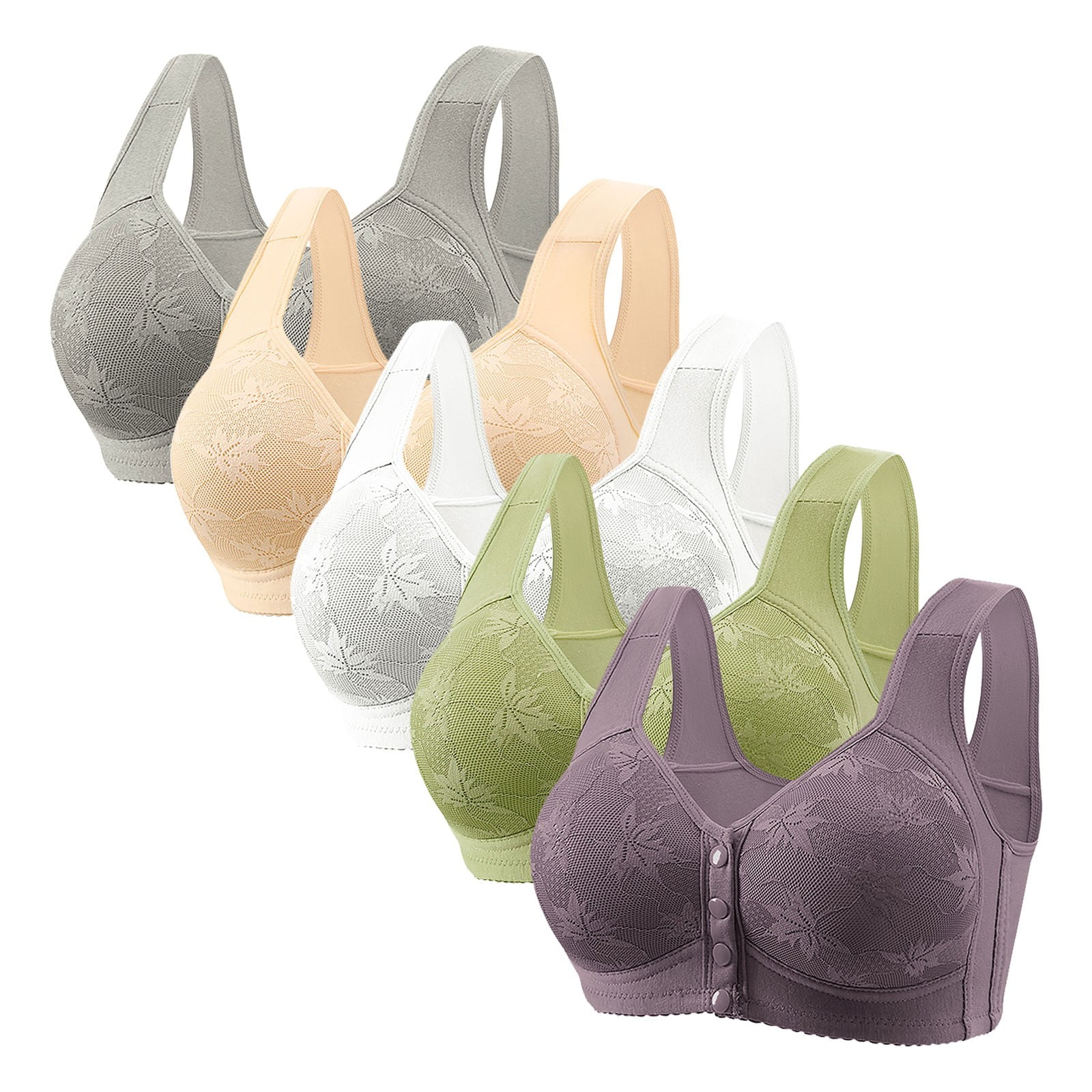 Levmjia Womens Bras Lace Non Magnetic Non Steel Ring Gathered Thin Cup ...