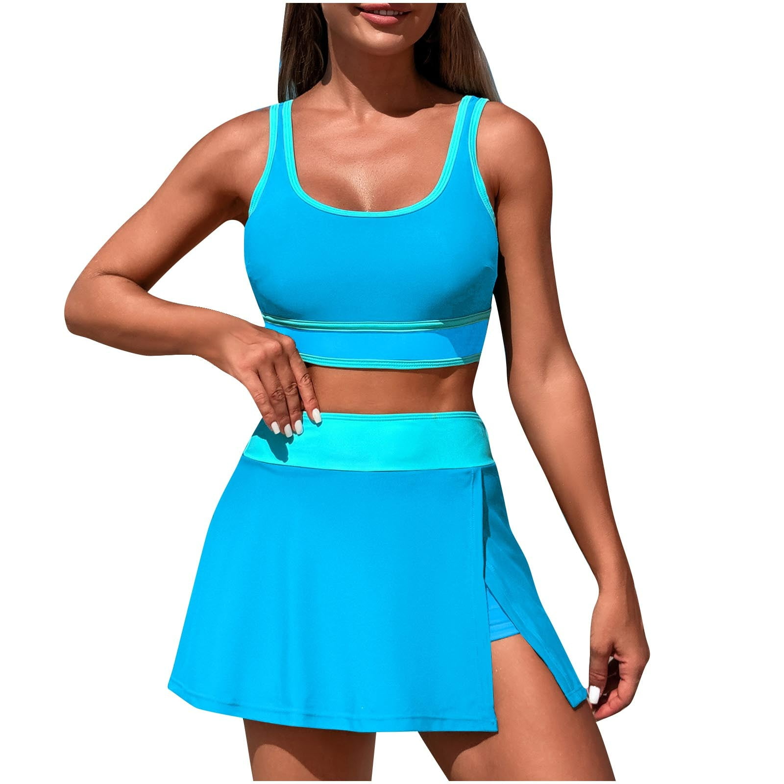 Levmjia Womens High-Waisted Bikini Set Tummy Control Built-In Soft Cup ...