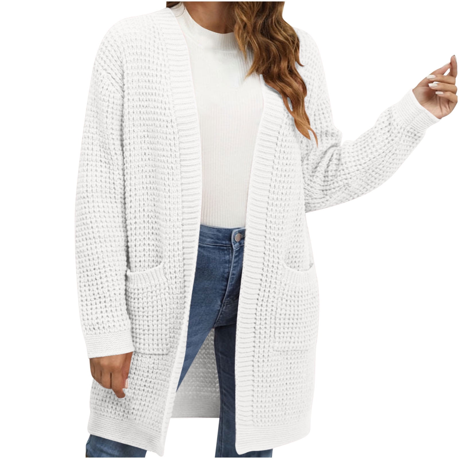 Levmjia Womens Lightweight Knit Cardigan Long Sleeve V Neck Open Front ...