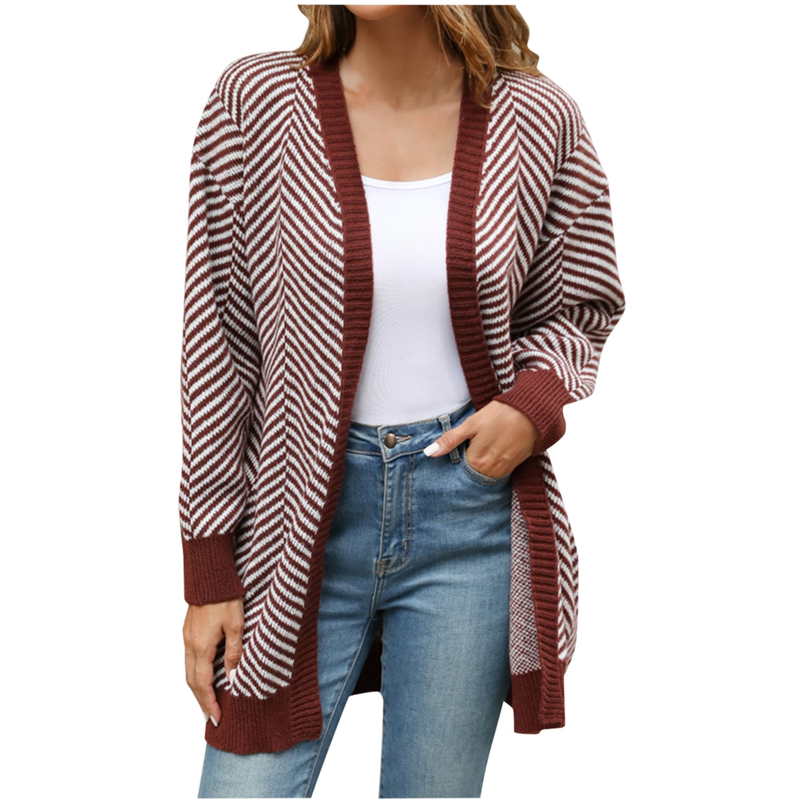 Levmjia Womens Lightweight Knit Cardigan Long Sleeve V Neck Open Front ...