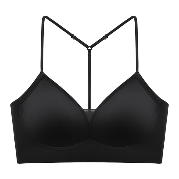 Levmjia Womens Mesh V Neck Wireless Bra Breathable Adjustable T Back ...