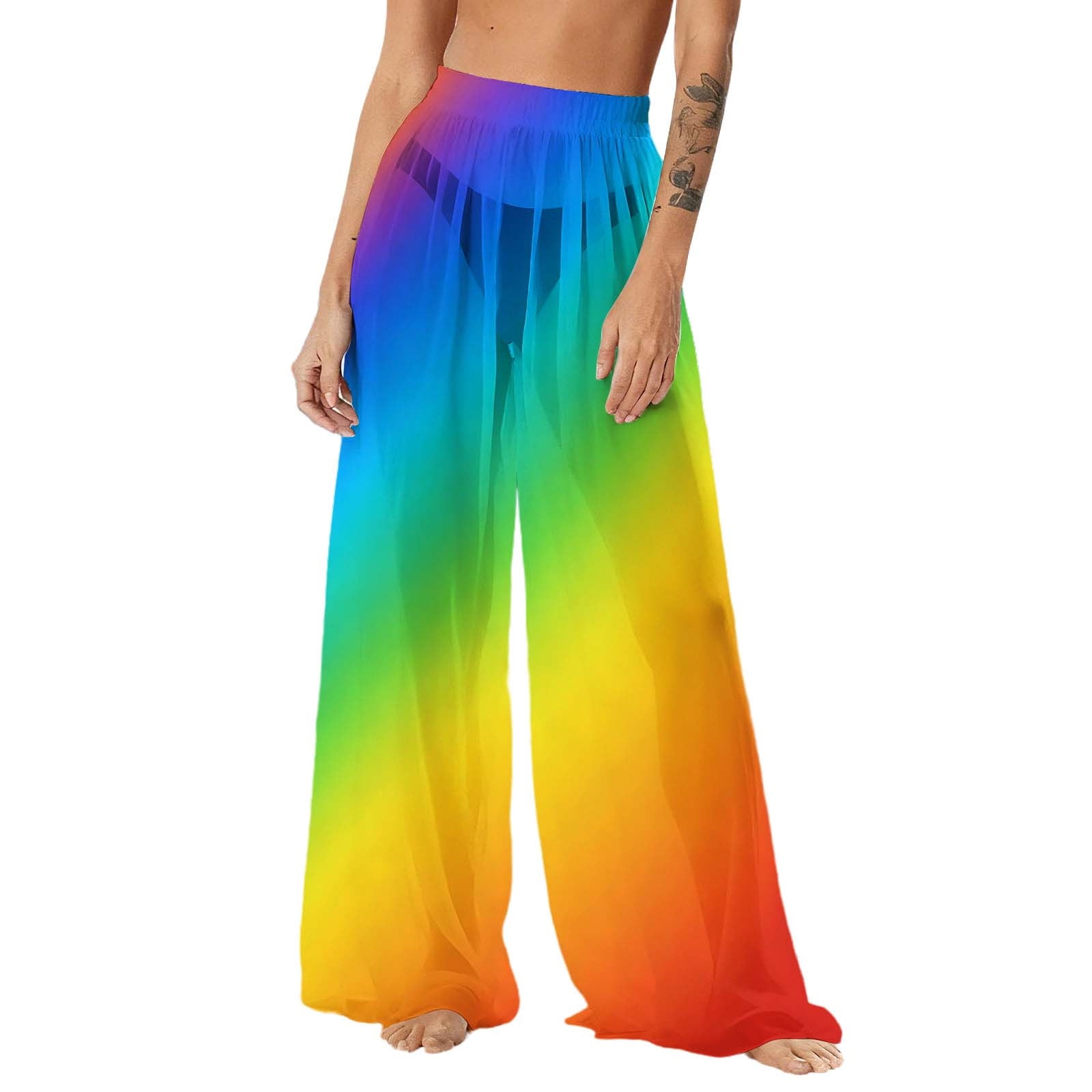 Levmjia Womens Swim Cover Up Pants Quick Dry Beach Vacation Pure Color ...