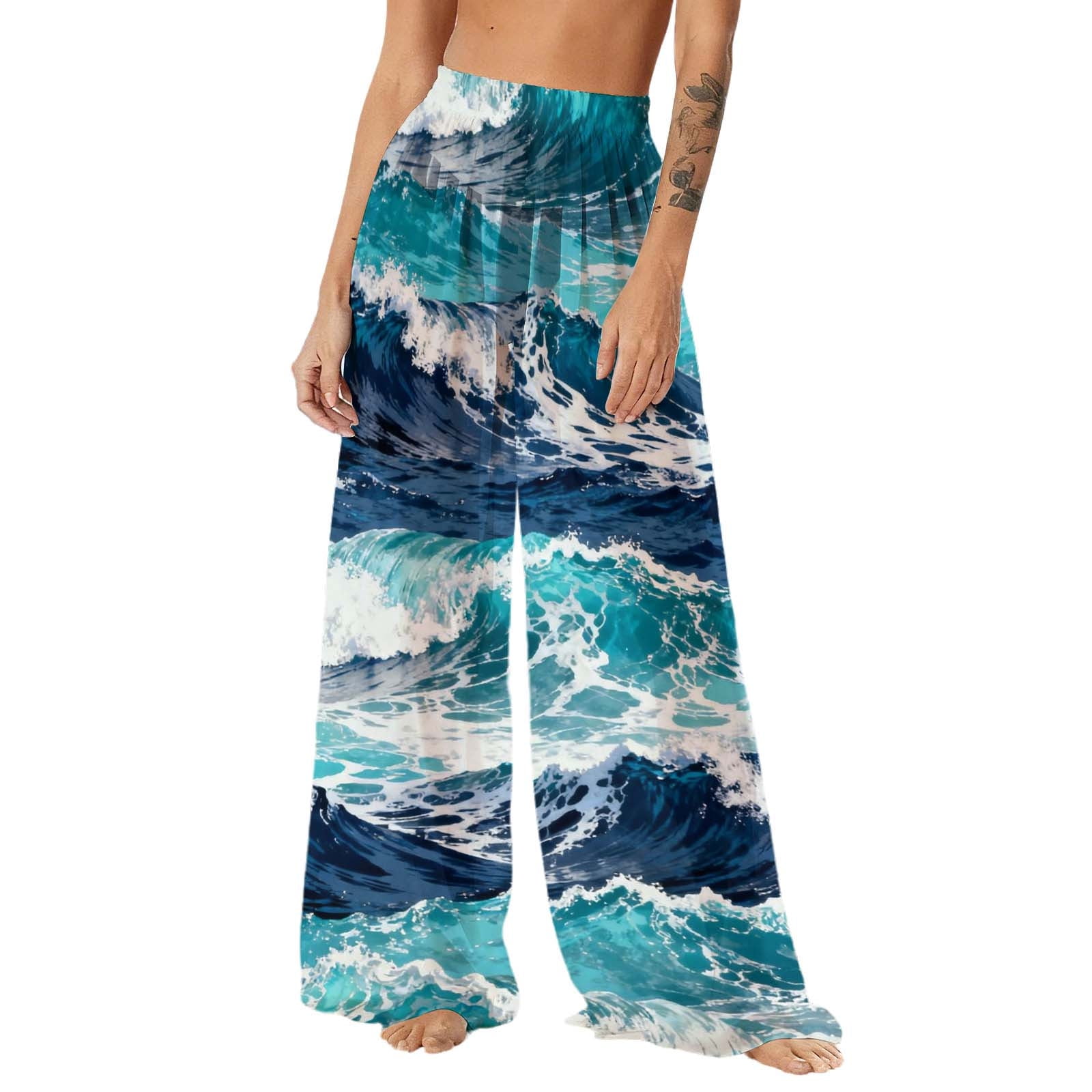 Levmjia Womens Swim Pants Cover Up Floral Printed Quick Dry Lightweight ...