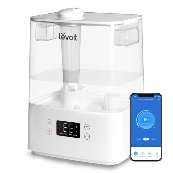 Levoit 6L Ultrasonic Smart Top Fill Humidifier for Whole House, Large Area, White - Walmart.com