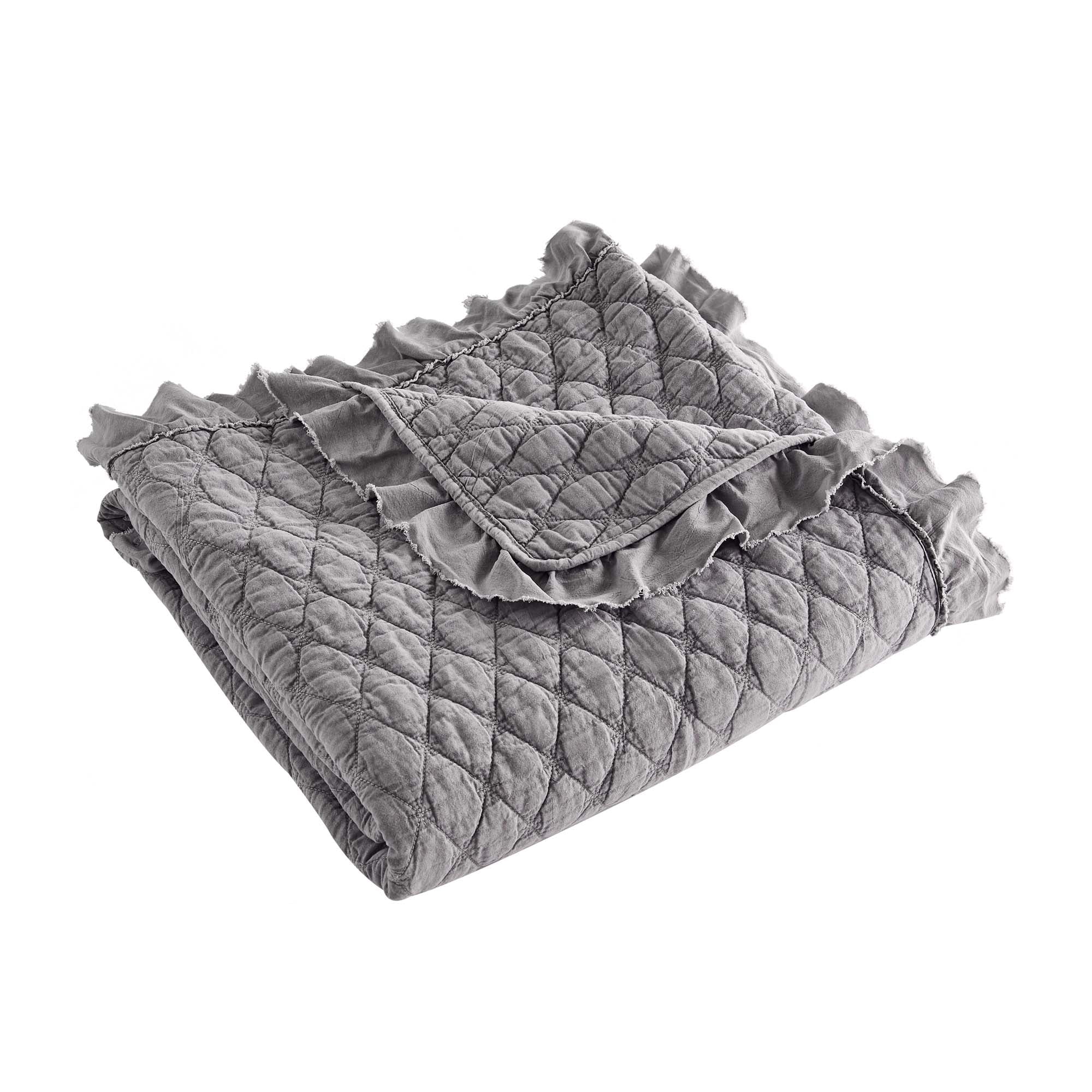 Levtex Home - Grey Stonewash Quilted Throw Blanket - 50x60in ...