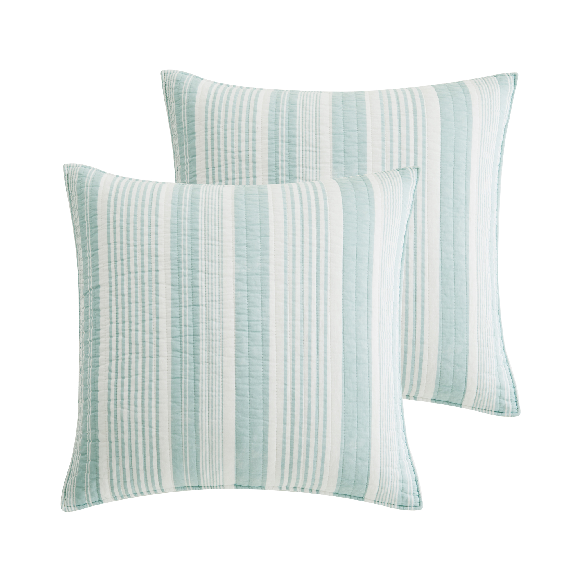 Levtex Home - Aqua Breeze - Quilted Euro Shams Set of Two (26 x 26 in ...