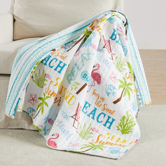 Levtex Home - Beach Days - Quilted Throw - 50x60in. -Coastal Beach ...