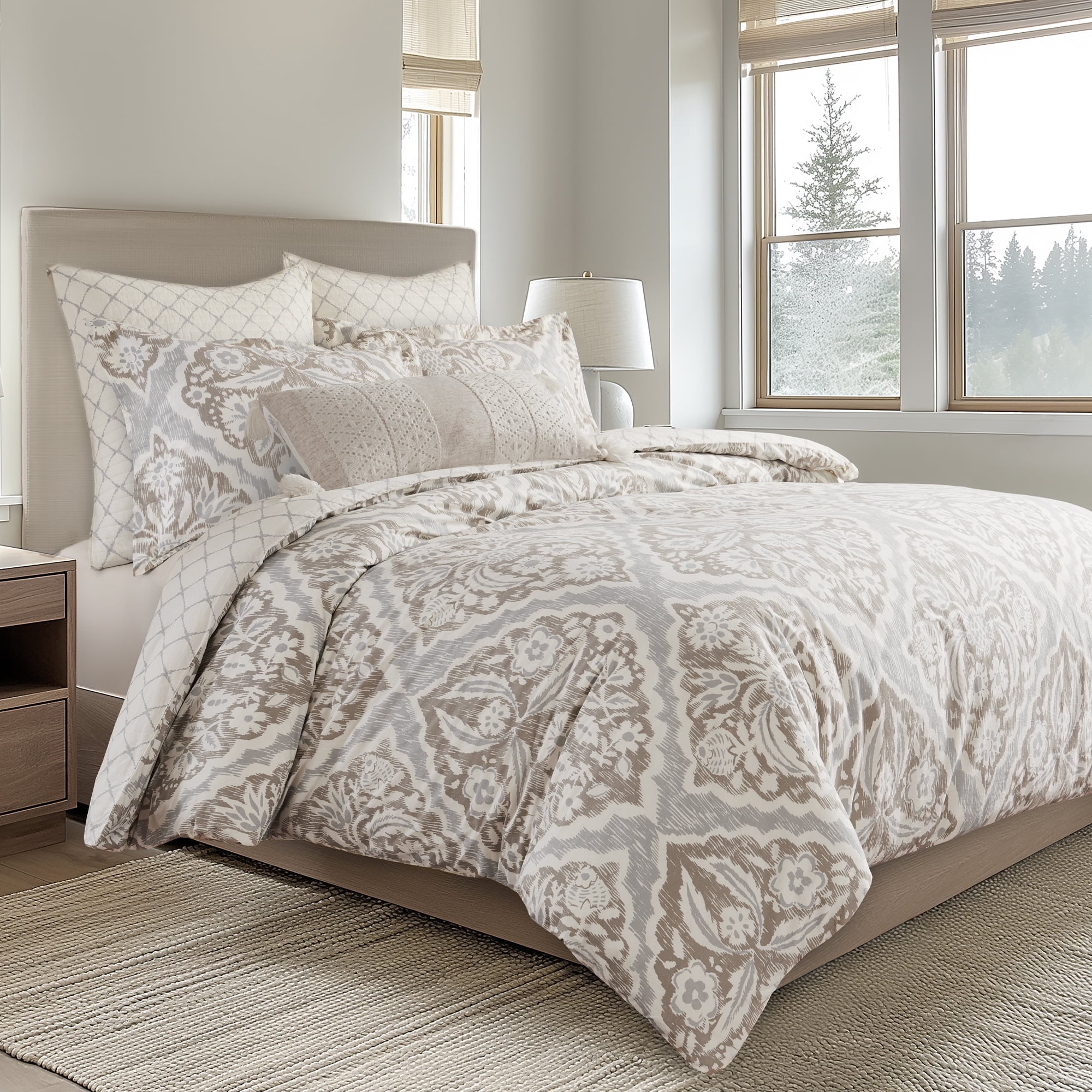 Levtex Home - Becker Taupe Comforter Set - Full/Queen Comforter + Two ...
