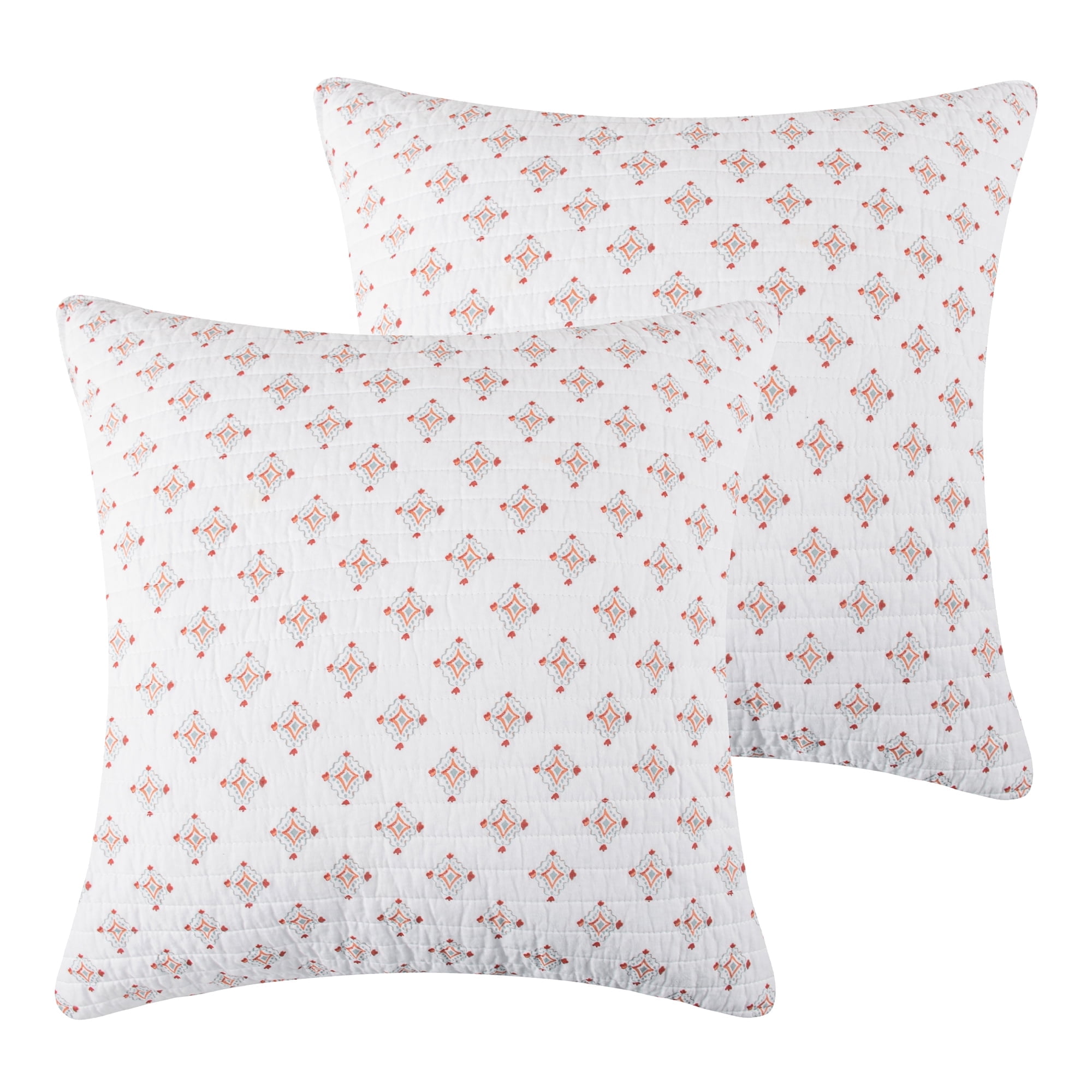 Levtex Home - Bertelli Off-White - Euro Sham - Medallion Tile - Orange ...