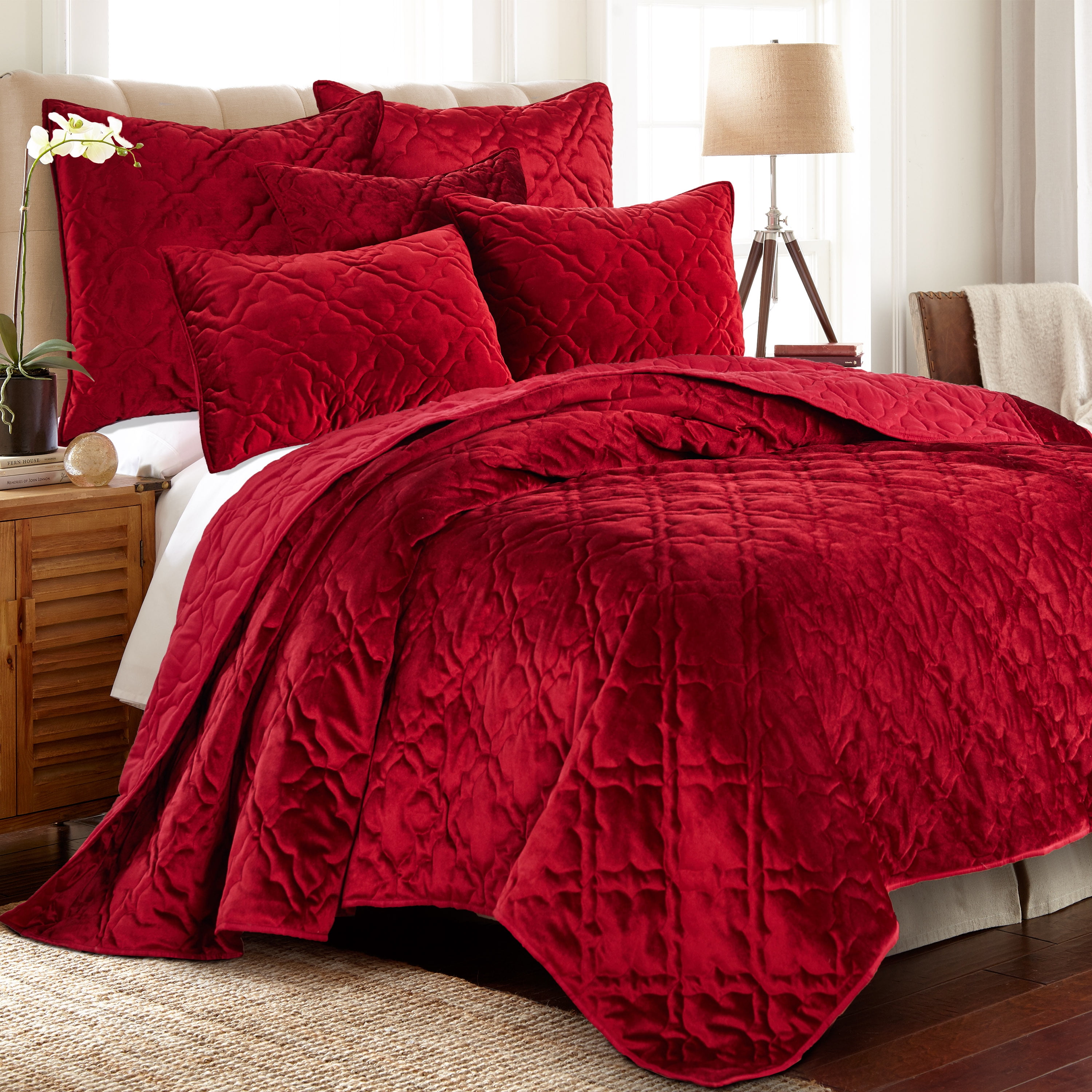 Levtex Home - Birch Hill Caserta Red Quilt - Twin - Red - Crushed ...