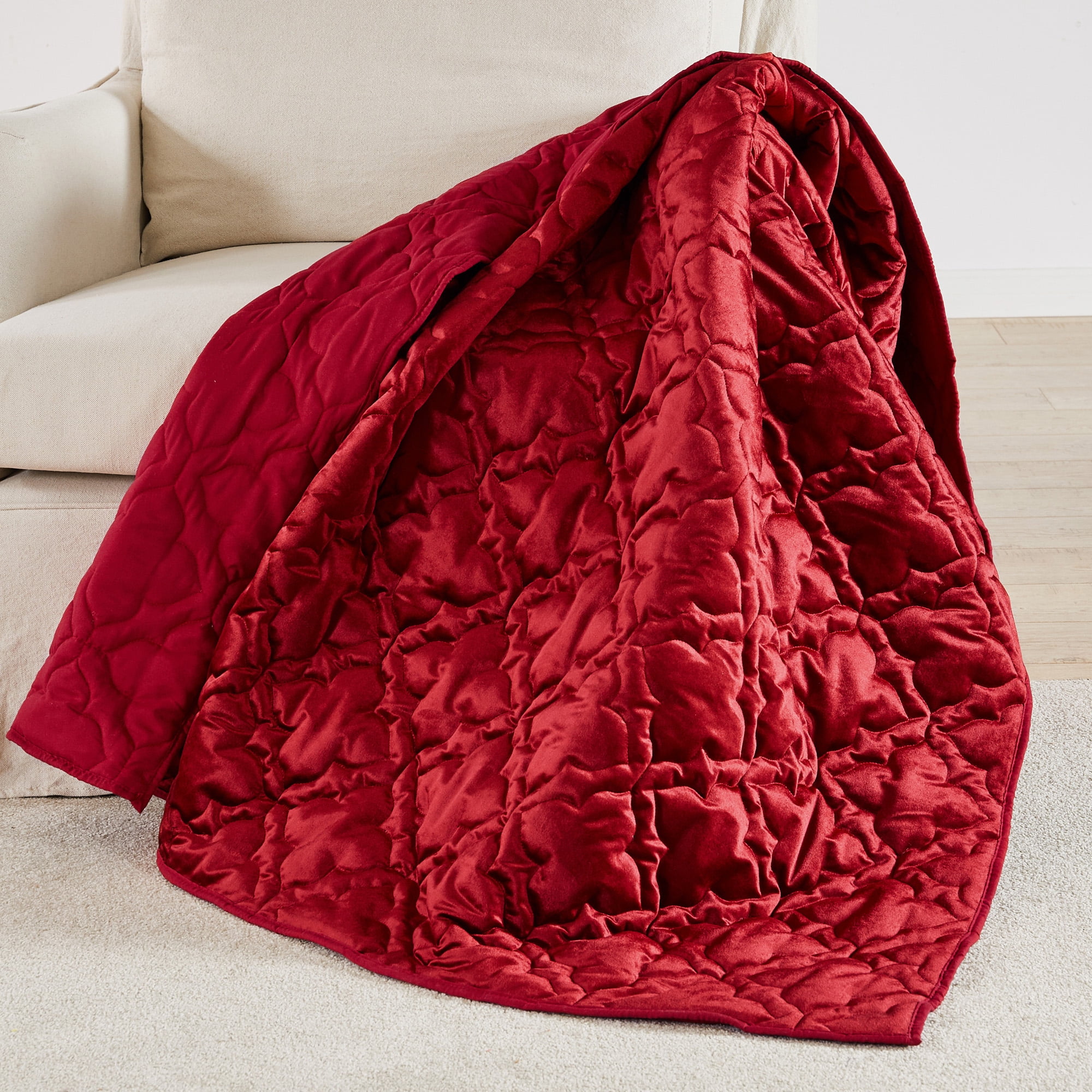 Levtex Home - Birch Hill Caserta Red - Throw - Red - Crushed Velvet ...