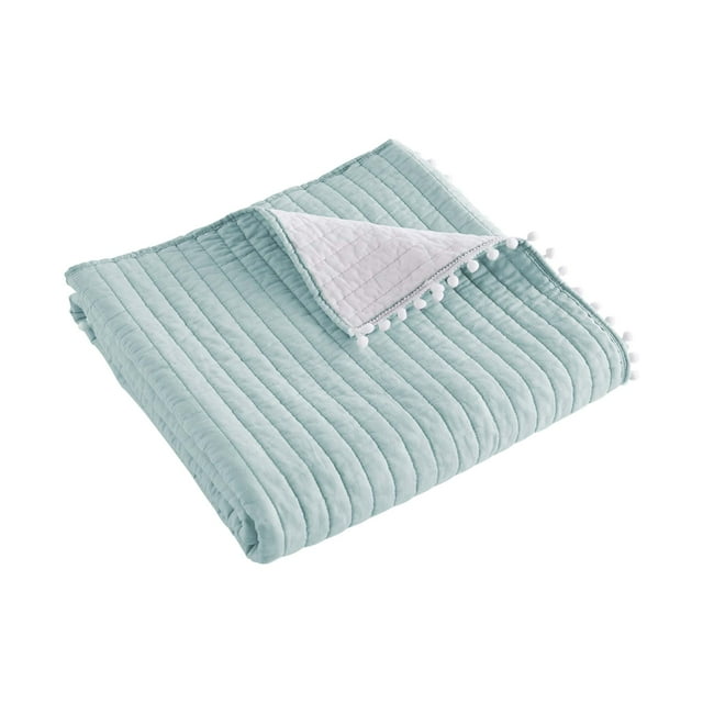 Levtex Home - Blue Haze Pom Pom - Throw - Blue Haze - Teal Green ...