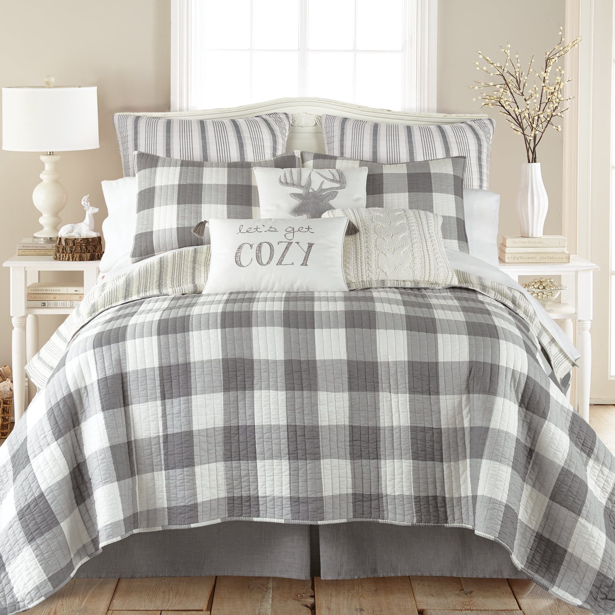 Levtex Home - Camden Grey Quilt Set -Twin/Twin XL Quilt + One Standard ...