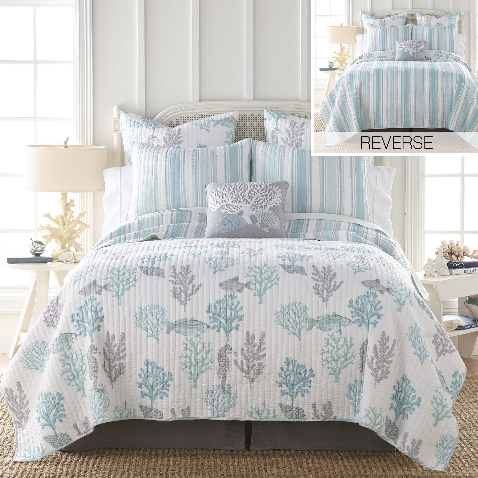 Levtex Home - Cape Coral Quilt Set - Full/Queen Quilt + Two Standard ...