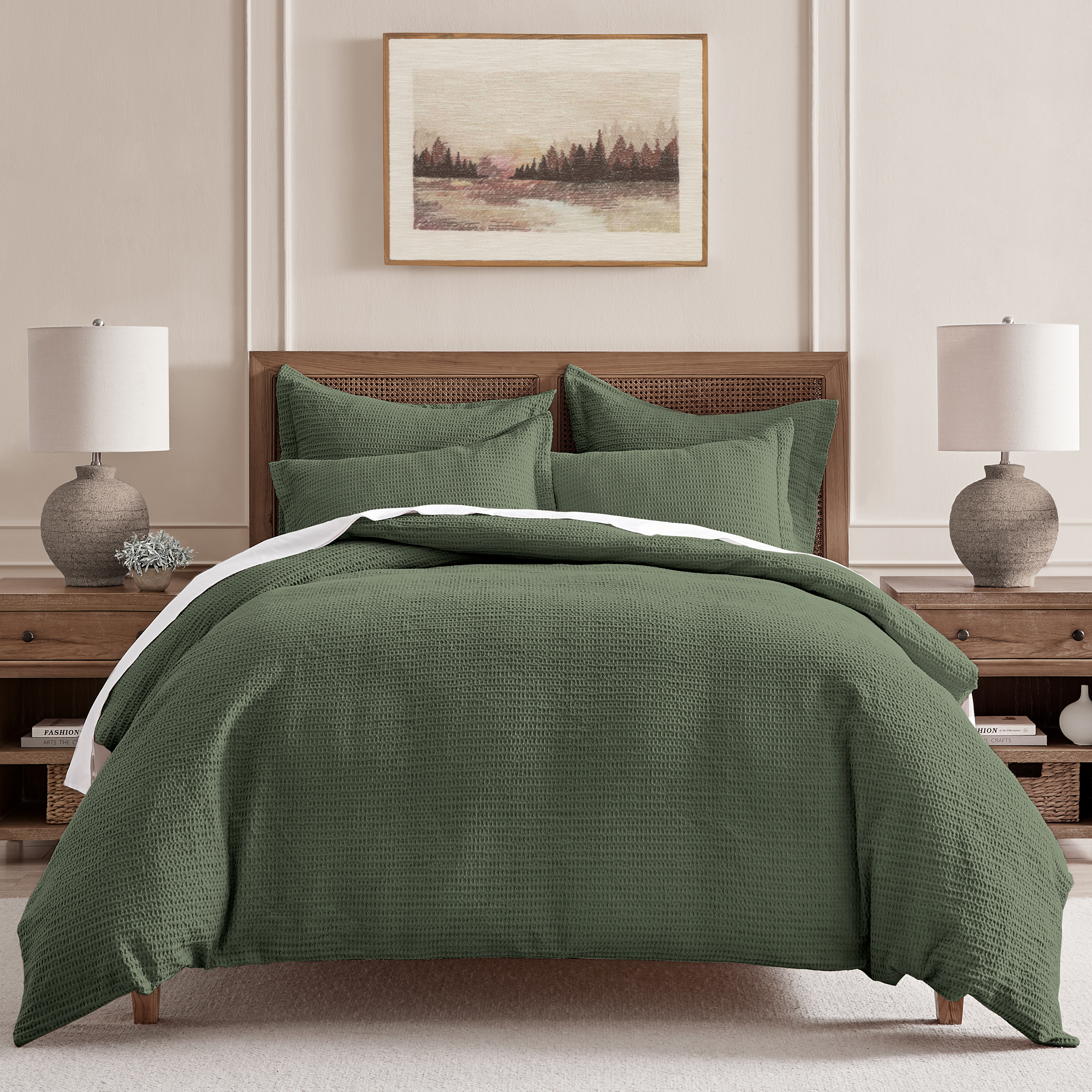 Levtex Home - Cloud Waffle Forest Green Duvet Cover Set - Twin Duvet ...