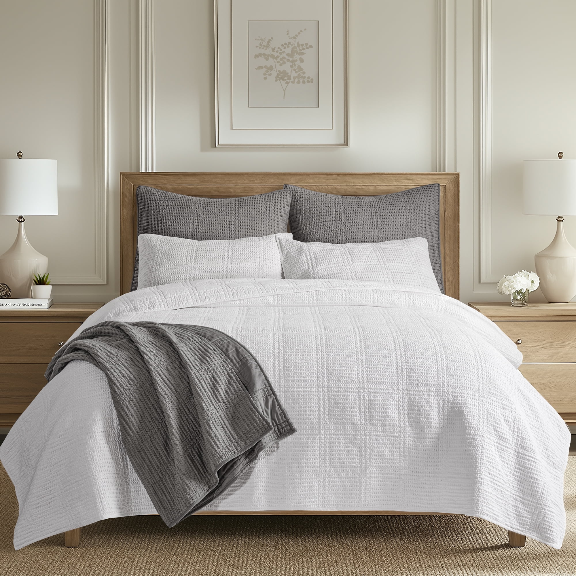 Levtex Home - Cloud Waffle Quilt Set - Full/Queen Quilt and Two ...