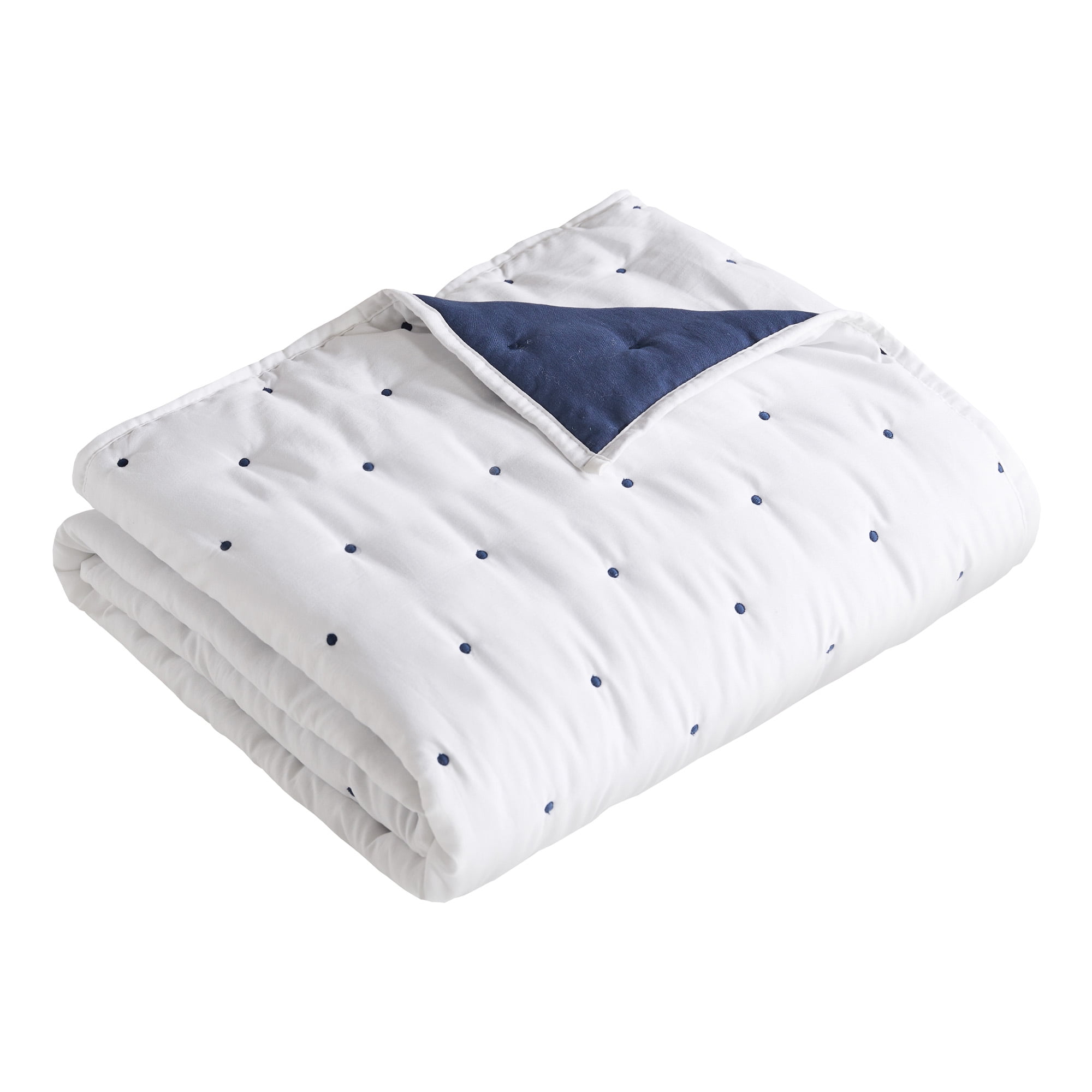 Levtex Home - Embroidered Swiss Dot - Throw - Dot - Navy and White ...