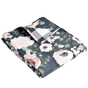 Levtex Home - Kamira Ochre - Throw - Bordered Floral - Ochre, Grey and ...