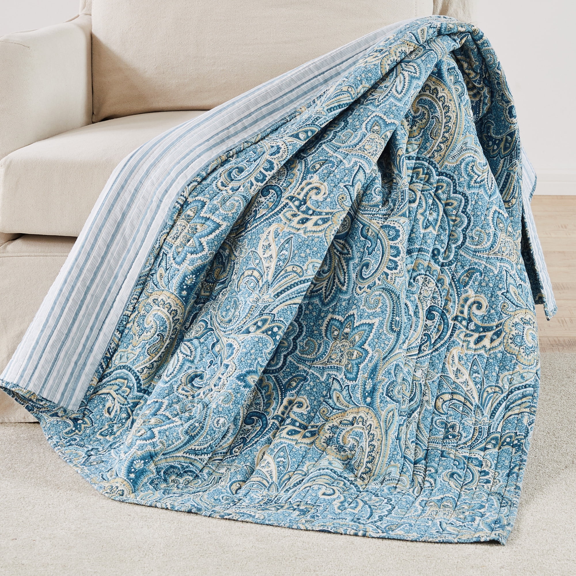 Levtex Home - Kimpton Navy - Throw - All Over Paisleys in Navy, Blue ...