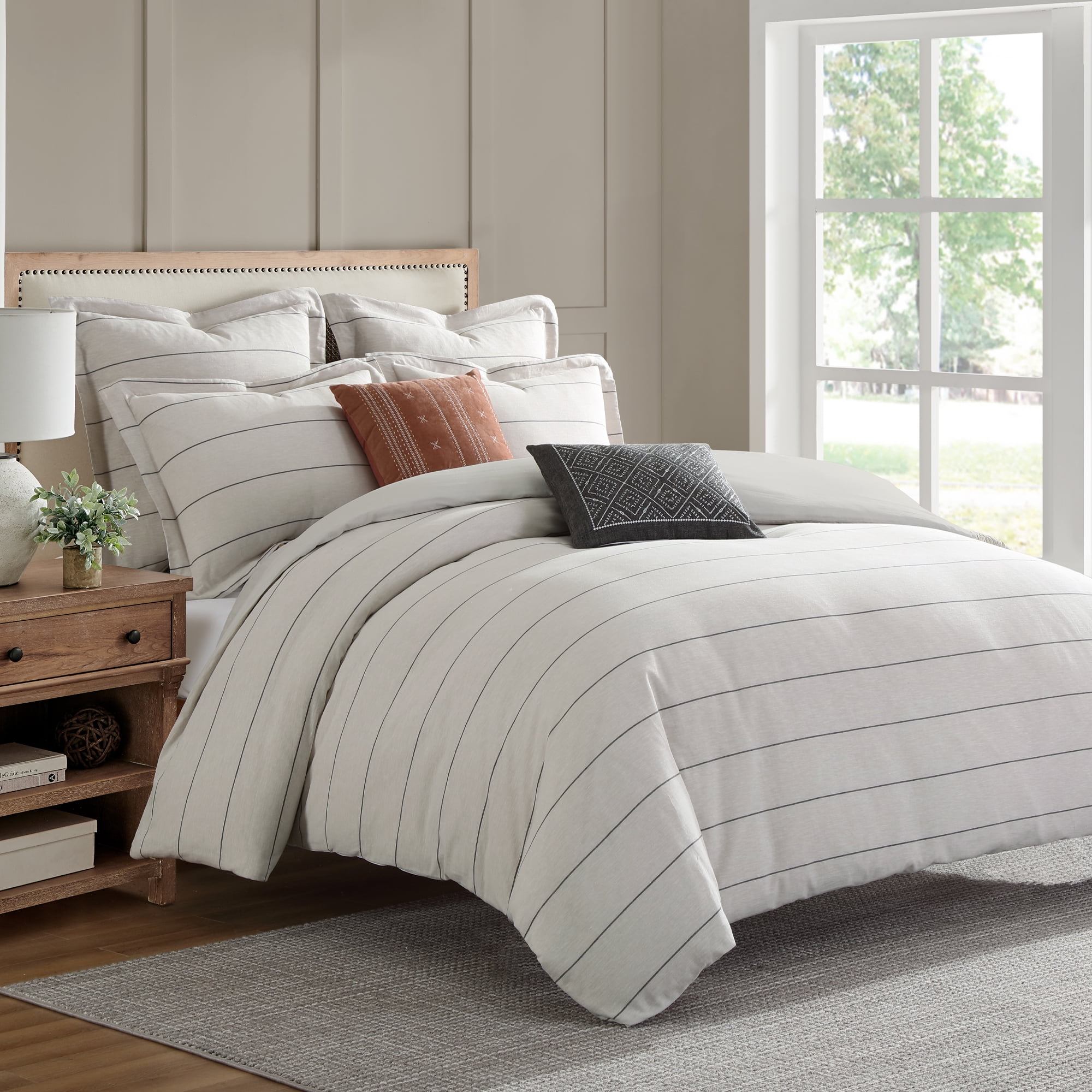 Levtex Home - Leo Stripe Comforter Set - Comforter (68 x 88in.) and One ...