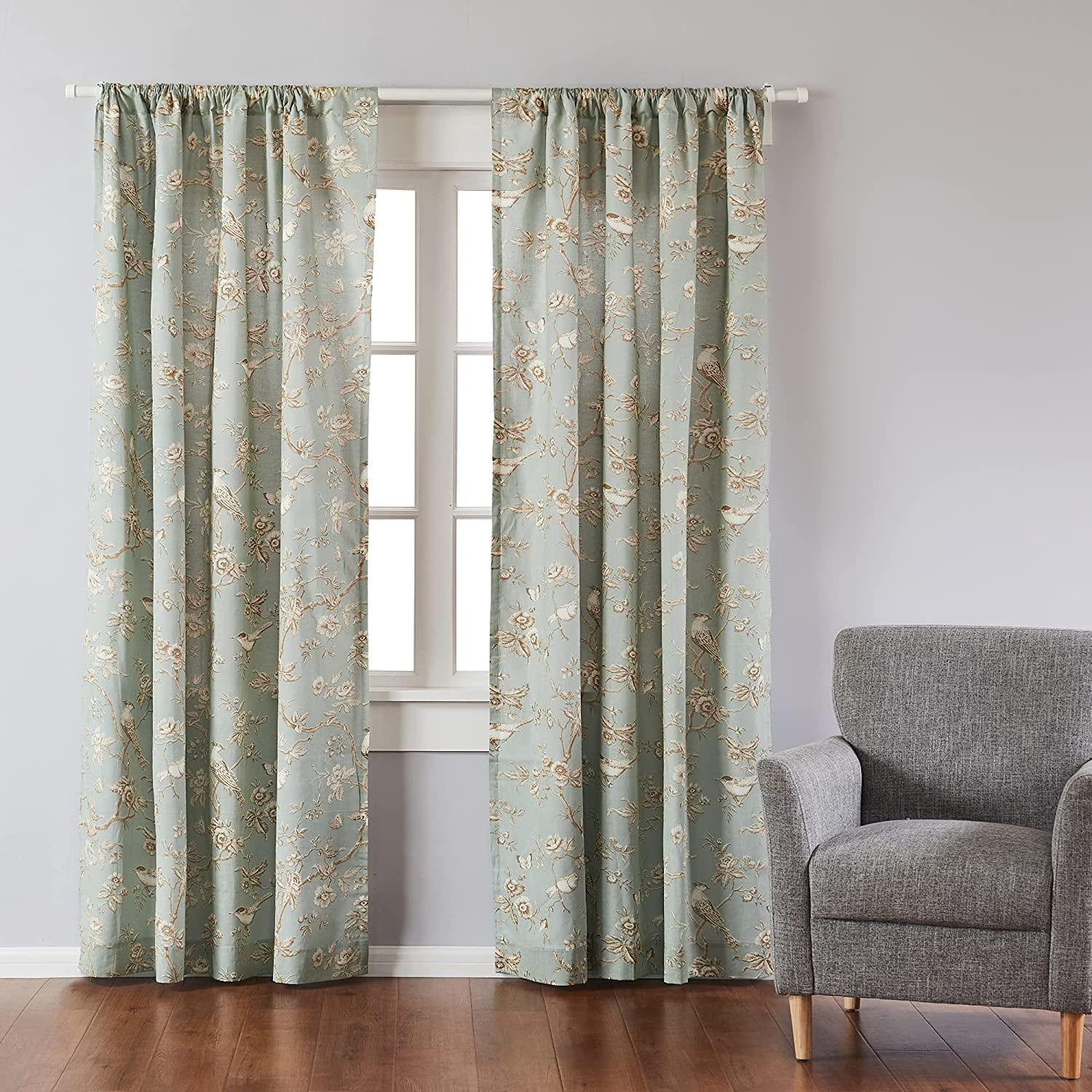 Levtex Home - Lyon Teal - Window Panels with Rod Pocket - Two Curtains ...
