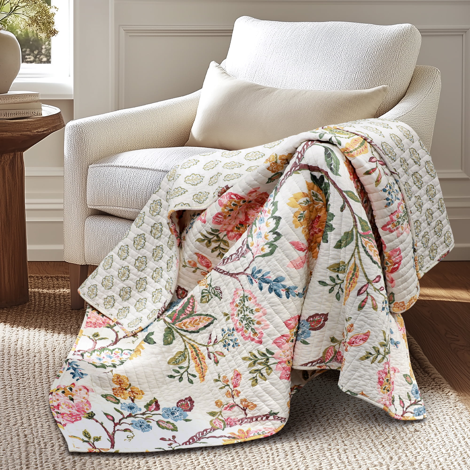 Levtex Home - Maileen Dusty Rose - Throw - Floral - Dusty Rose Ochre ...