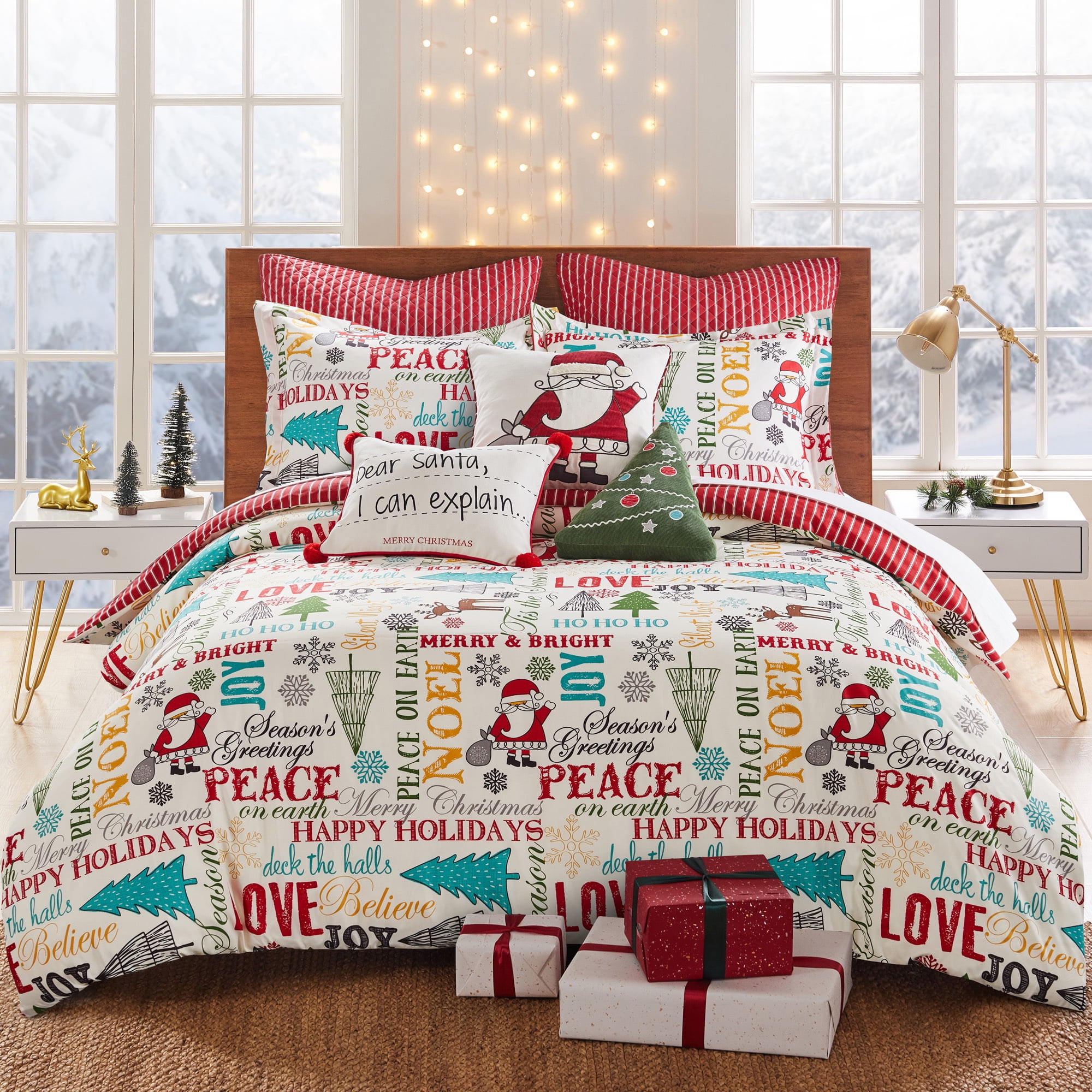 Levtex Home Merry & Bright - Santa Claus Lane Duvet Cover Set - Full ...