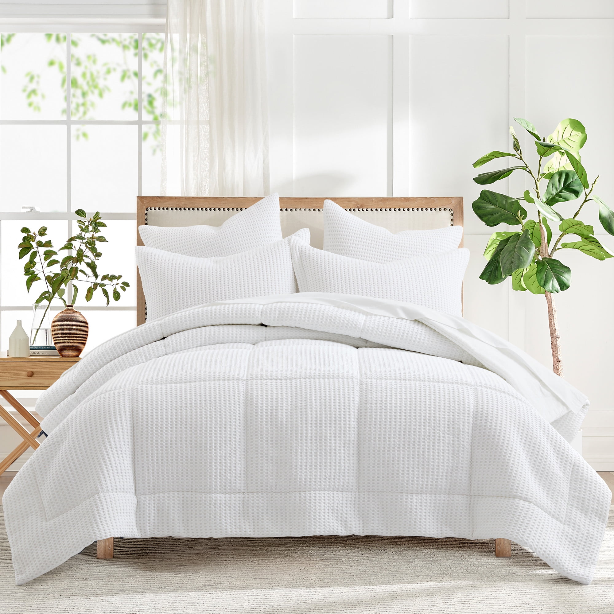 Levtex Home - Mills Waffle Bright White Comforter Set - King Comforter ...