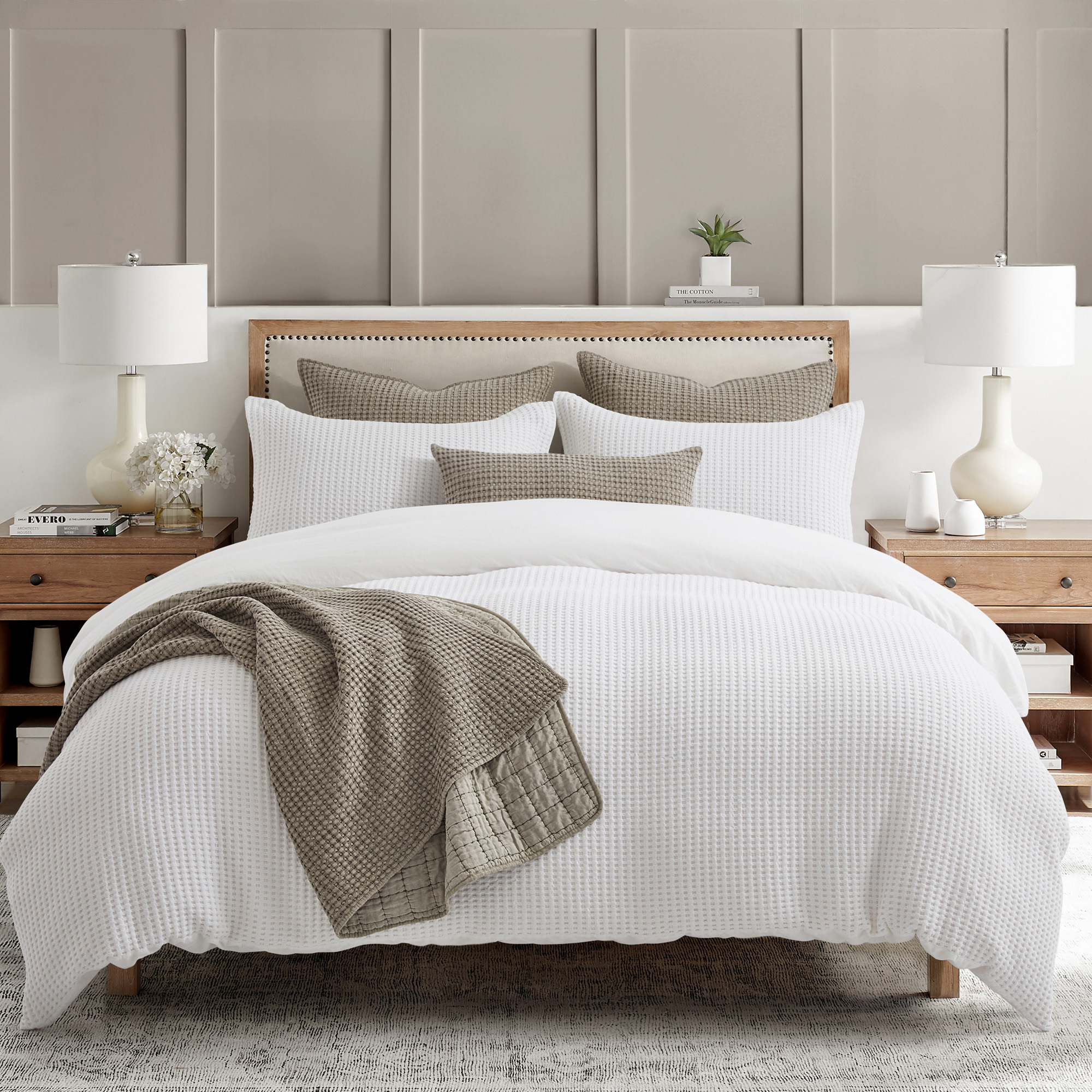 Levtex Home - Mills Waffle Bright White Duvet Cover Set - Twin Duvet ...