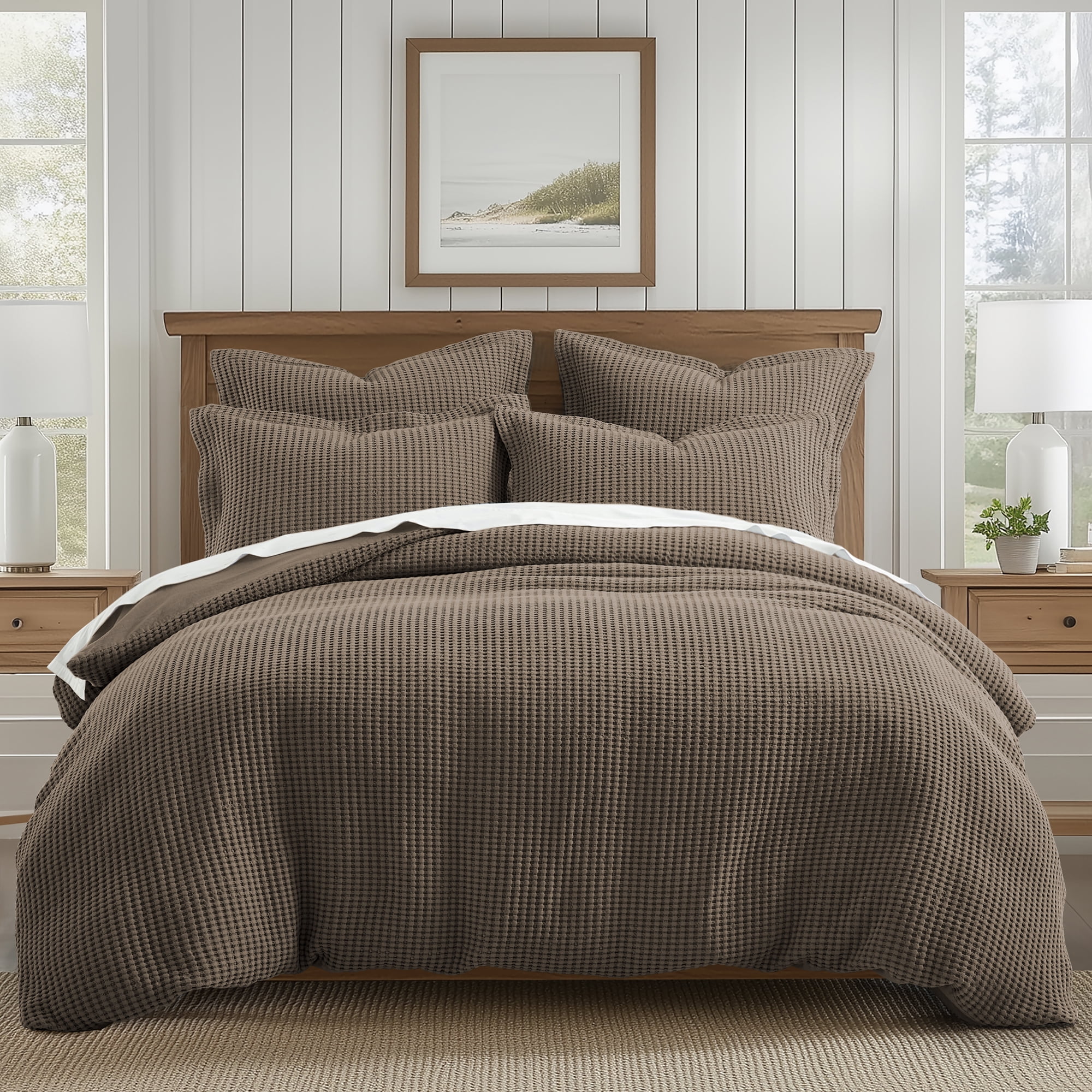 Levtex Home - Mills Waffle Latte Duvet Cover Set - Full/Queen Duvet ...