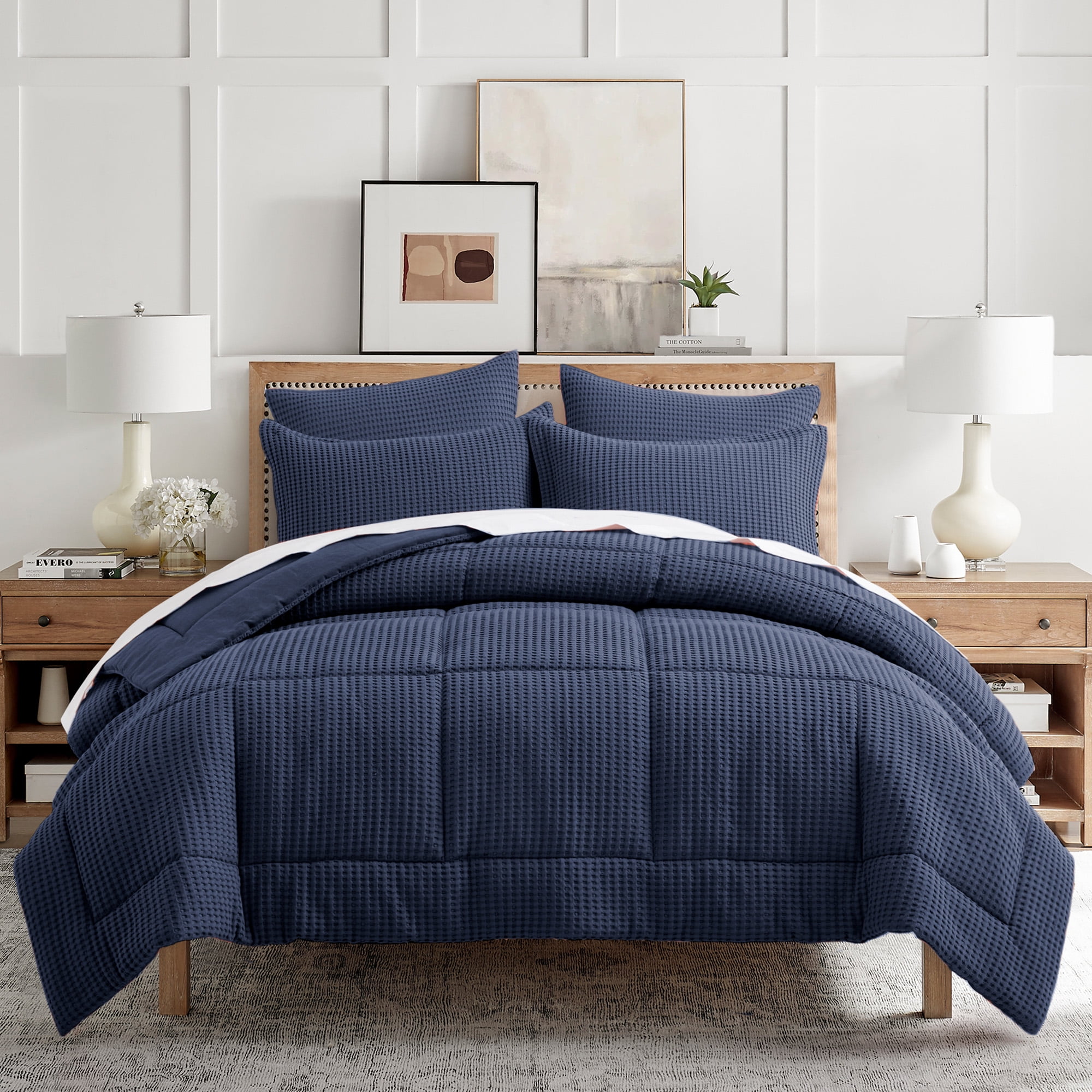 Levtex Home - Mills Waffle Navy Comforter Set - King Comforter + Two ...