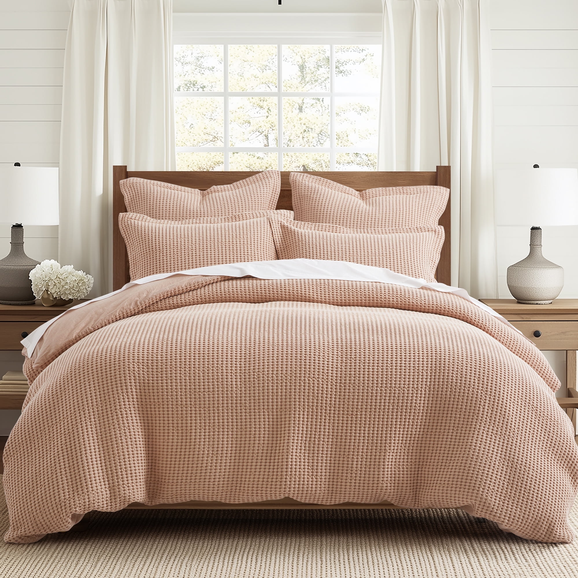 Levtex Home - Mills Waffle Rose Duvet Cover Set - Twin Duvet Cover ...