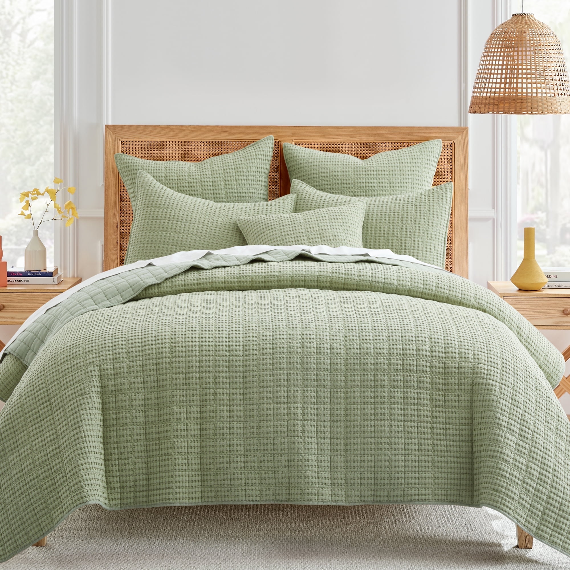 Levtex Home - Mills Waffle - Twin Quilt Set - Desert Sage Cotton Waffle ...