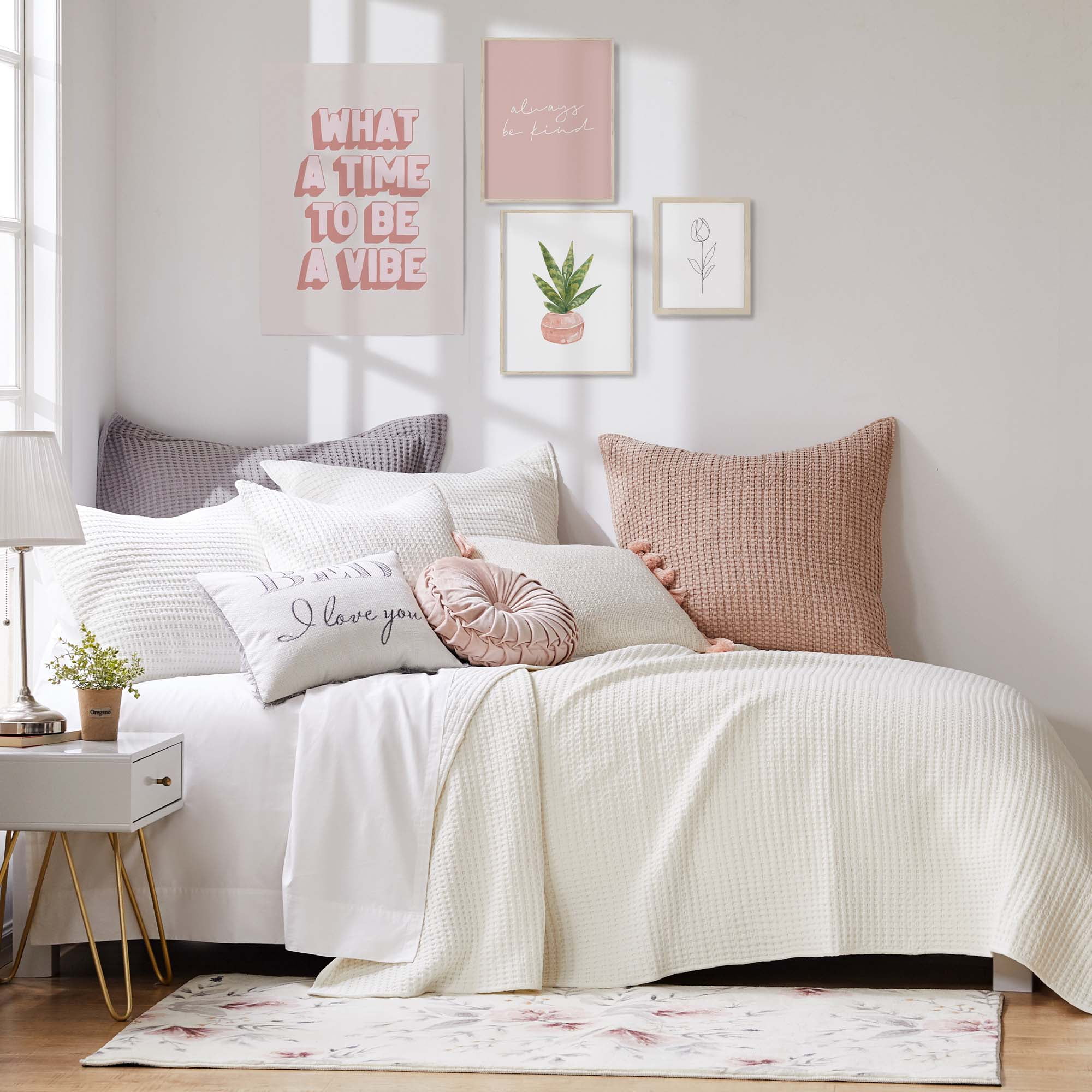 Levtex Home - Mills Waffle - Twin/Twin XL Quilt Set - Cream Cotton ...