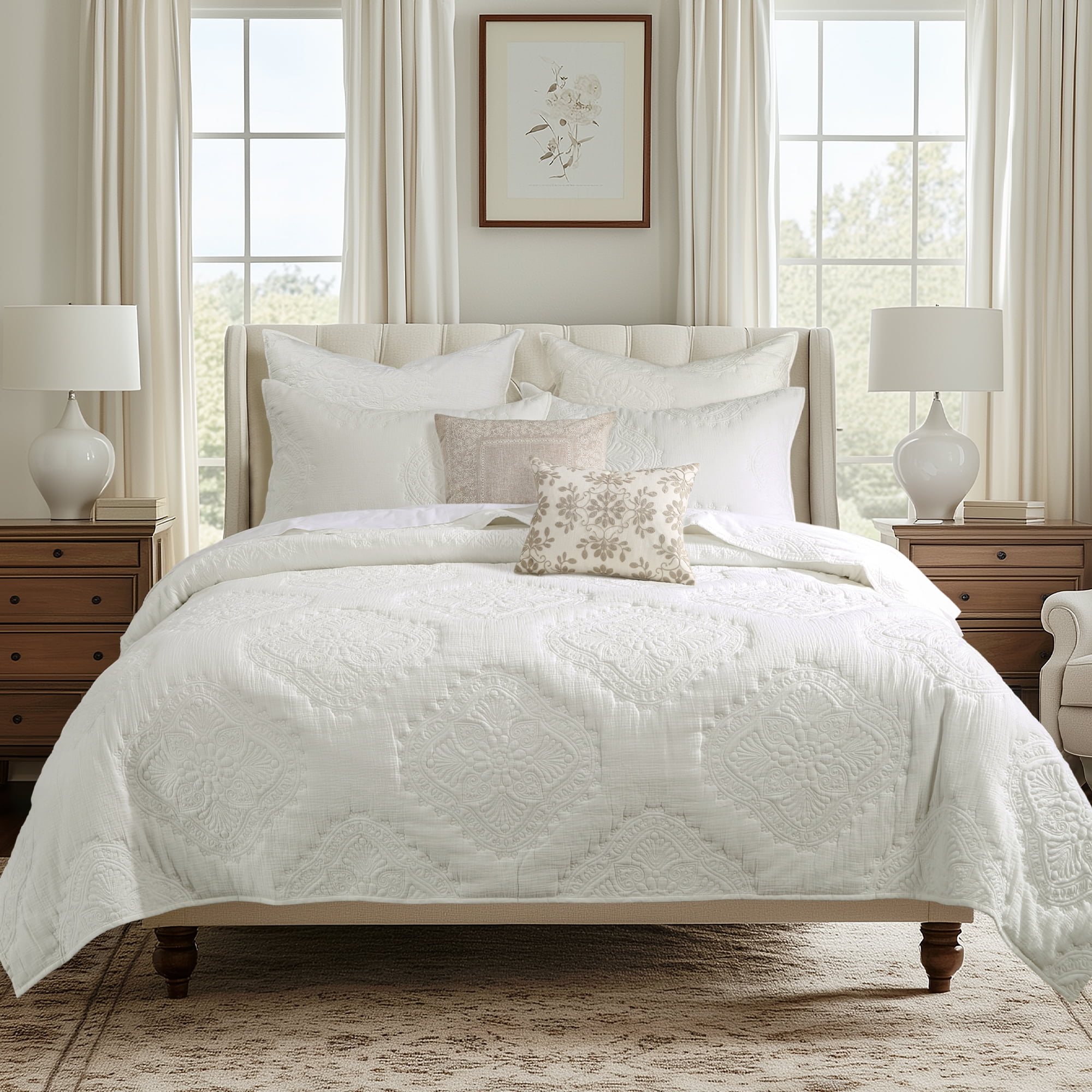 Levtex Home - Muslin Stitch Quilt Set - Full/Queen Quilt and Two ...
