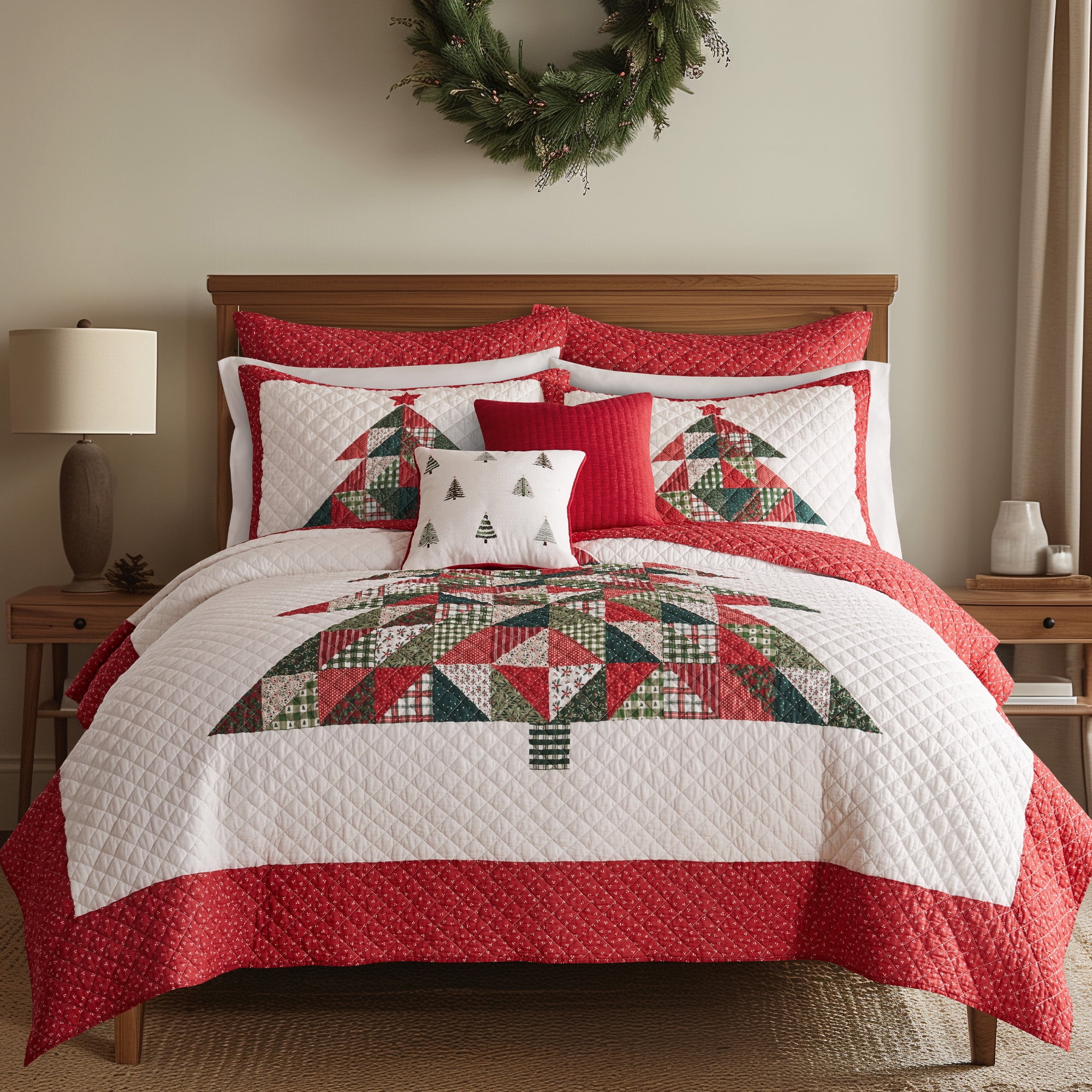 Levtex Home - Patchwork Pine Quilt Set - Twin Quilt and One Standard ...