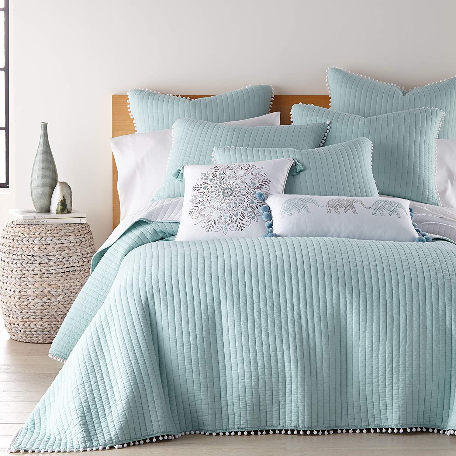 Levtex Home Blue Cotton Quilt, Queen - Reversible - Walmart.com
