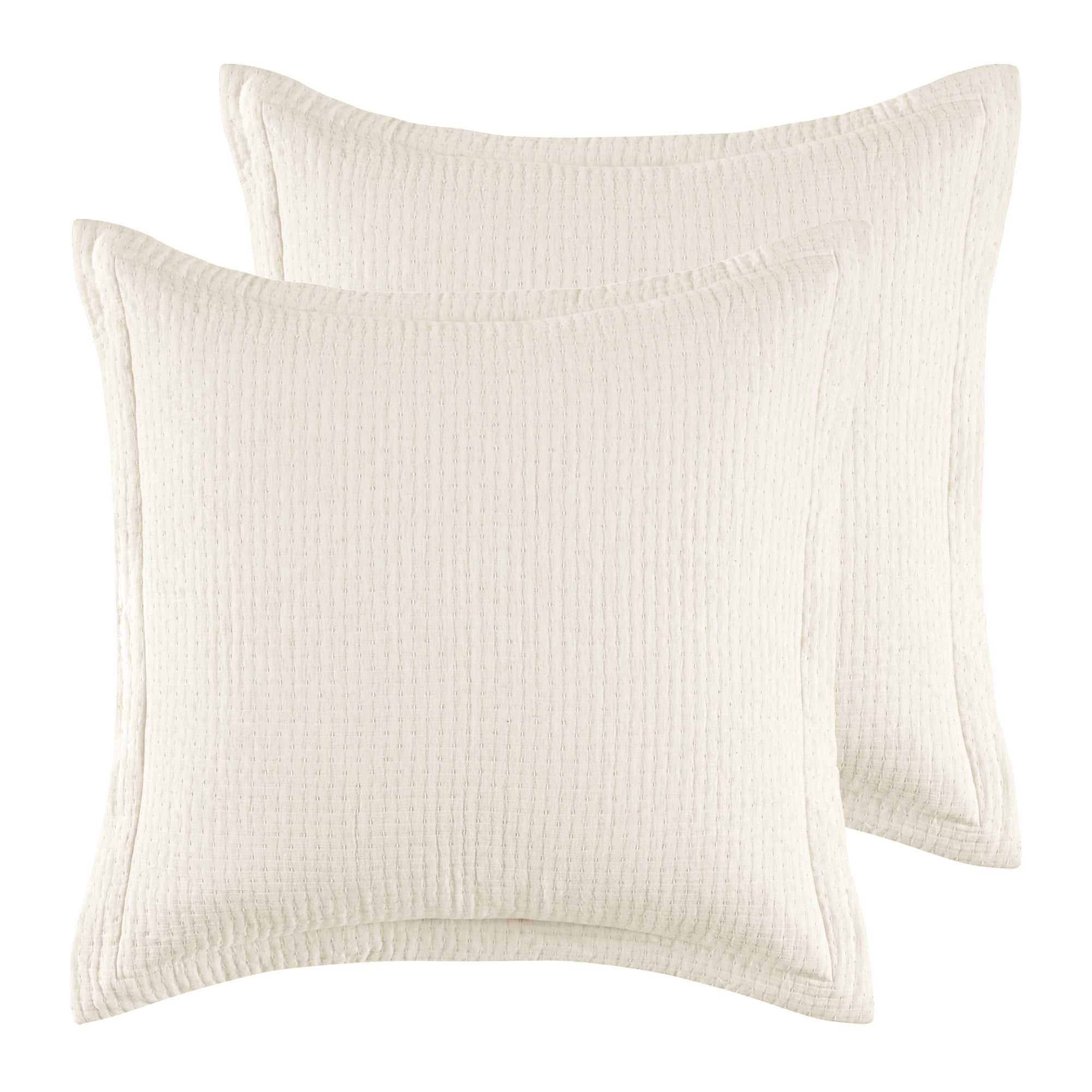 Levtex Home - Reede Muslin Cream Euro Shams Set of 2 - Muslin - Cream ...