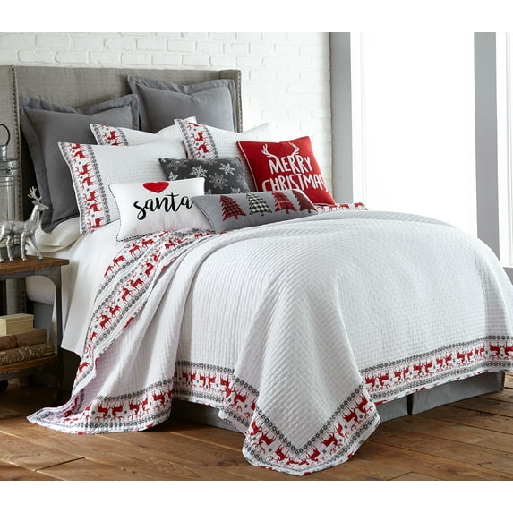 Levtex Home Rudolph King Quilt Set - Reindeer Design - Includes Two ...