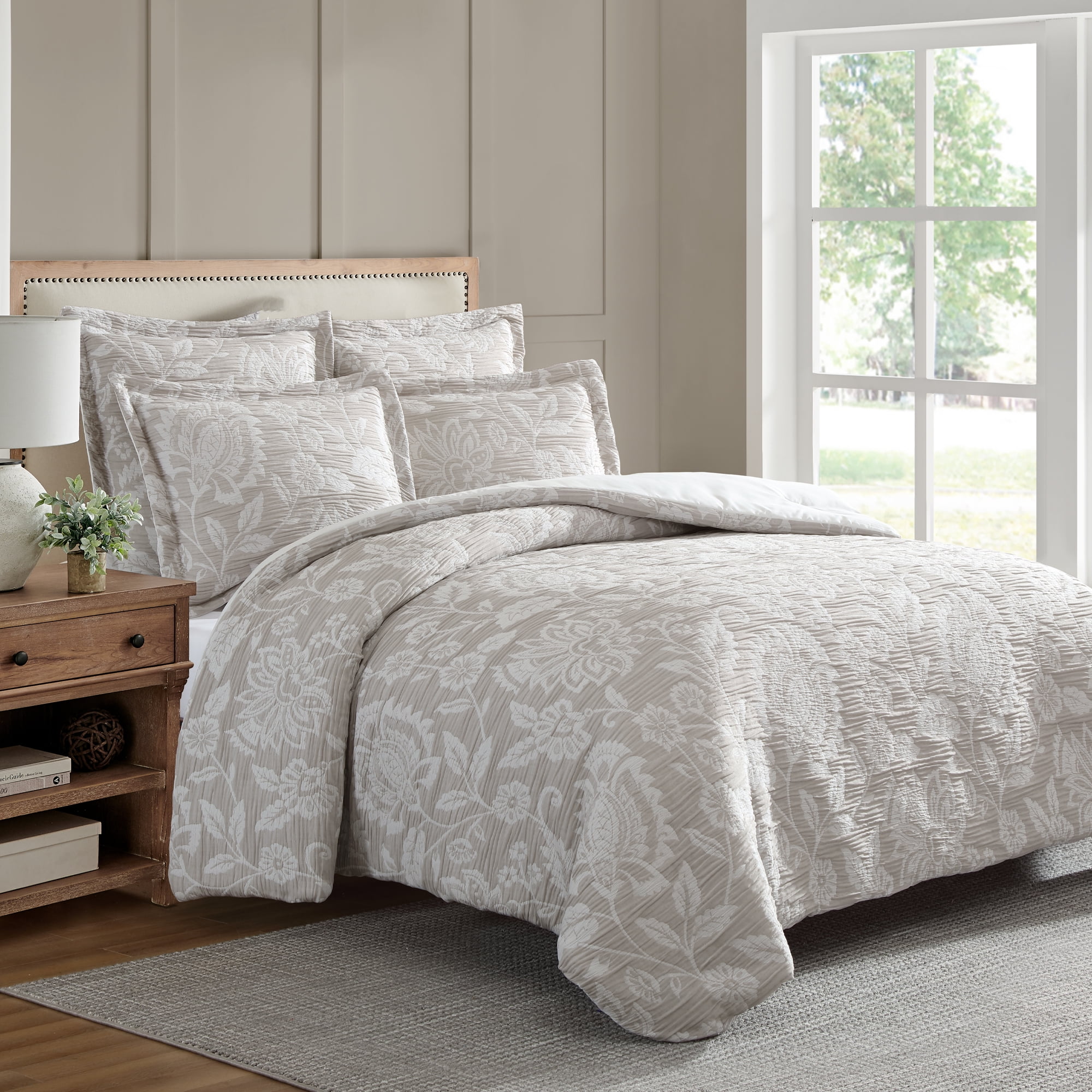 Levtex Home - Sarrah Natural Comforter Set - Full/Queen Comforter + Two ...