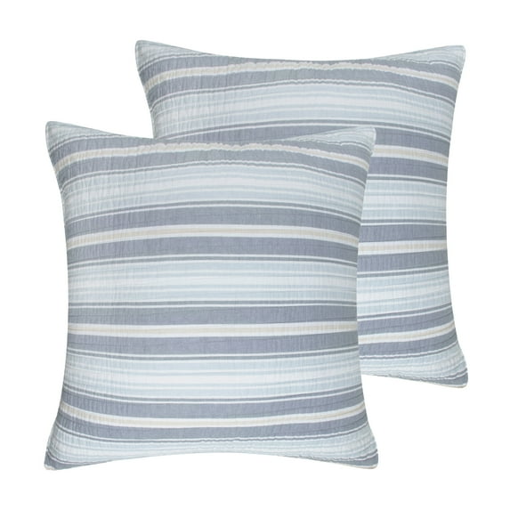 Levtex Home - Serena Sea - Euro Sham Set of 2 - Stripe, Navy Taupe ...