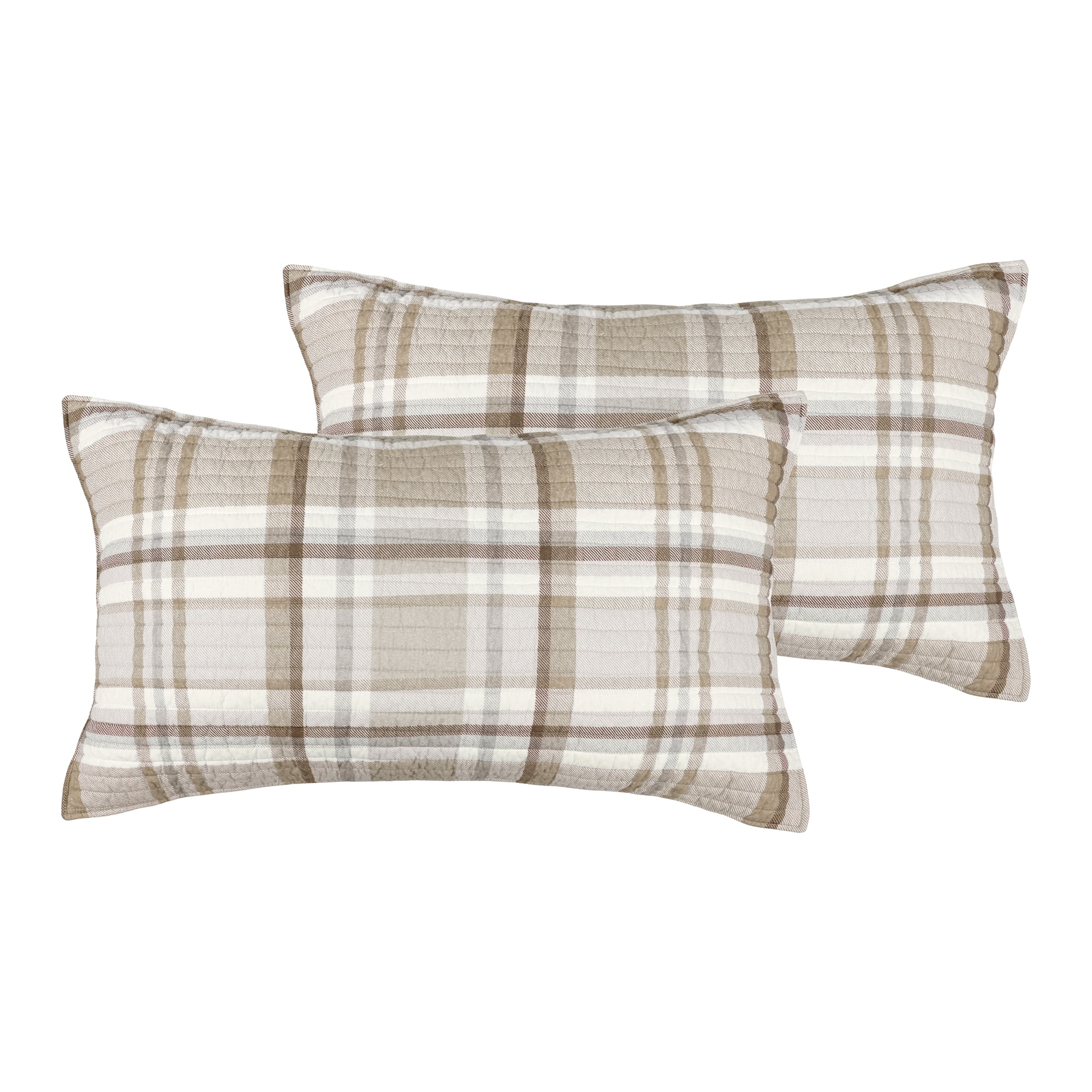 Levtex Home - Spencer Plaid Neutral - King Shams Set of 2 (20x36in ...