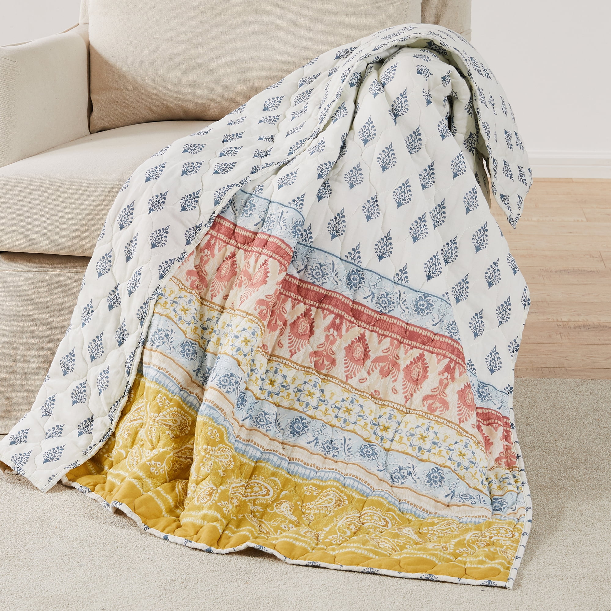 Levtex Home Multi-color Cotton Quilt, Throw - Reversible - Walmart.com