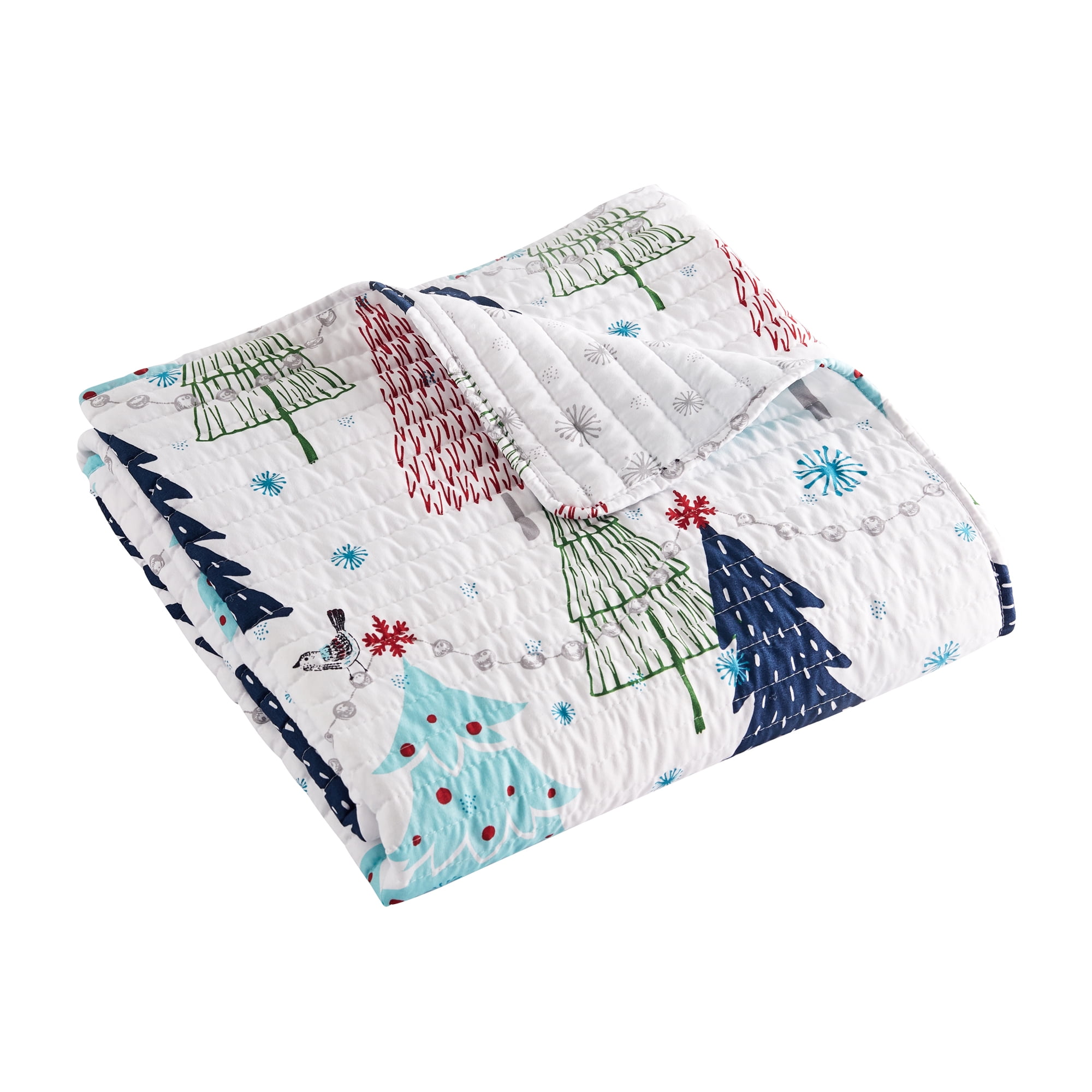 Levtex Home White Pine Reversible Throw - Christmas Tree Design ...