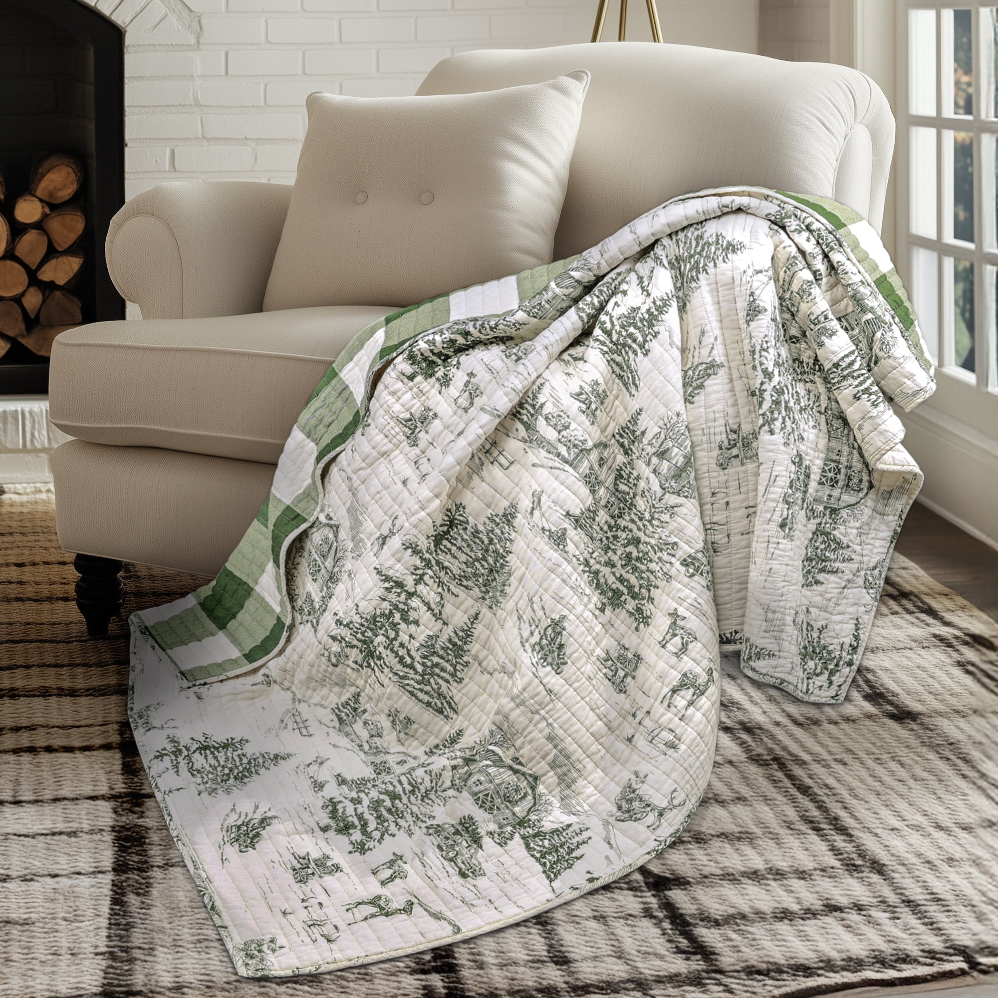 Levtex Home - Winter Sleigh Ride Throw - Quilted Throw (50x60in ...