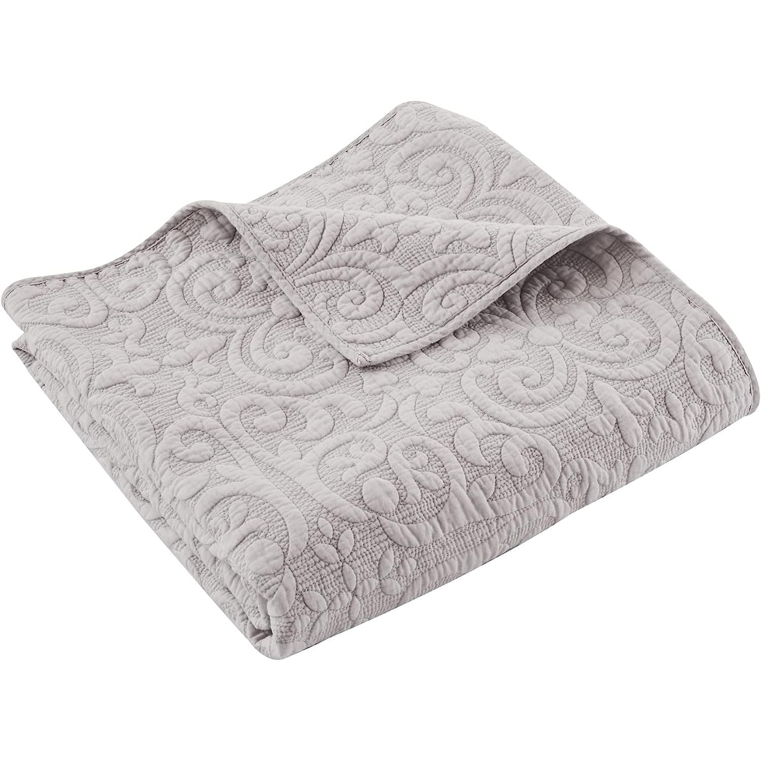 Levtex - Sherbourne Grey - Quilted Throw - 50x60in. - Quilted Medallion ...