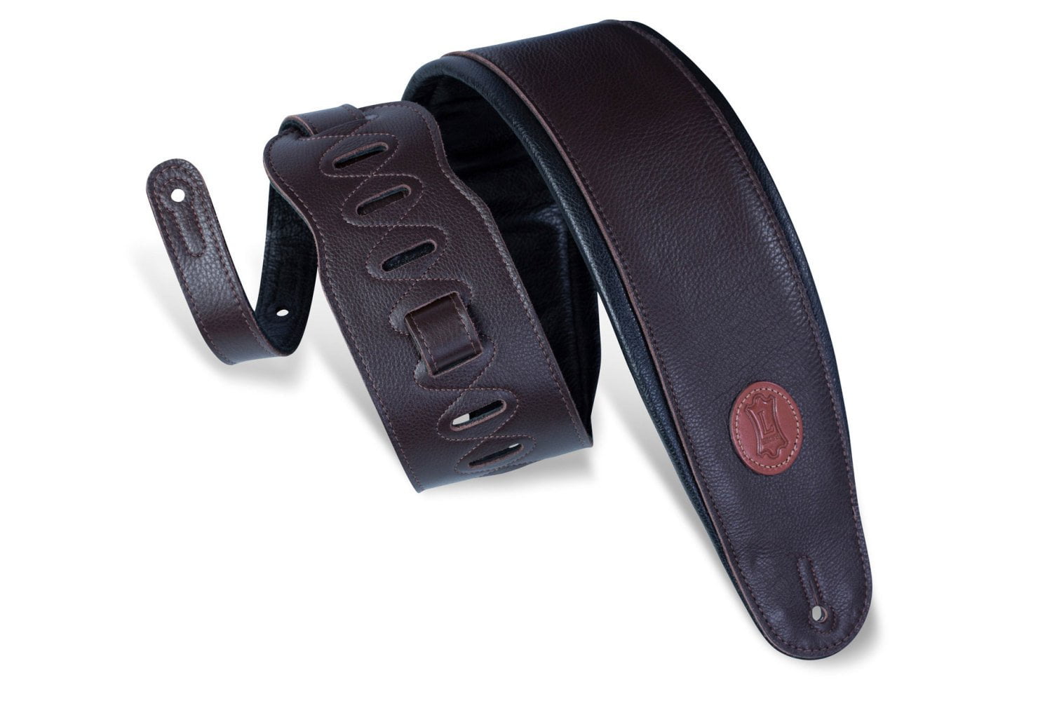 Levy's Leathers MSS2-4-DBR Garment Leather Bass Guitar Strap, Dark ...