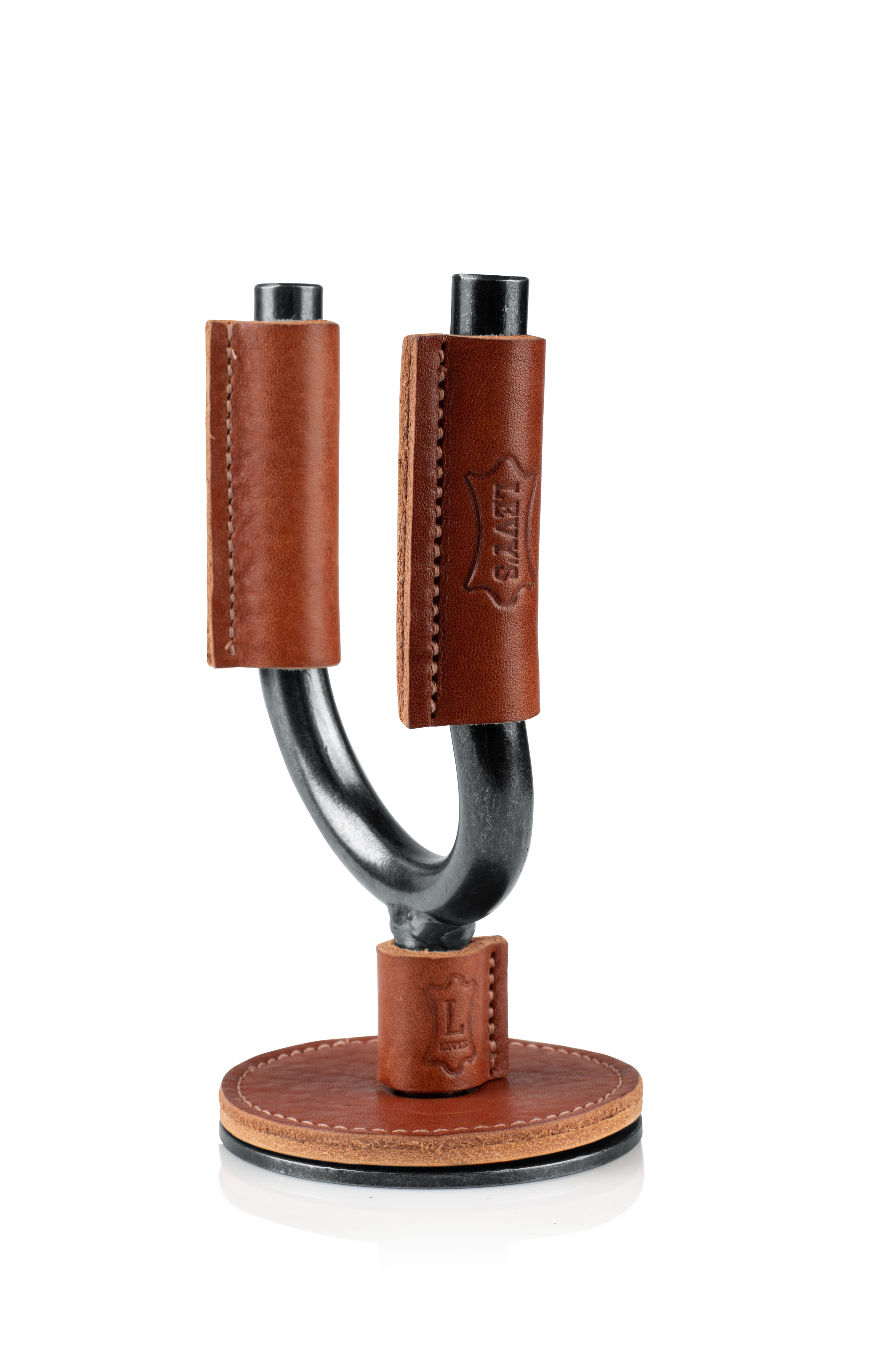 Levy's Leathers Smoke Forged Guitar Hanger with Tan Leather - Walmart.com