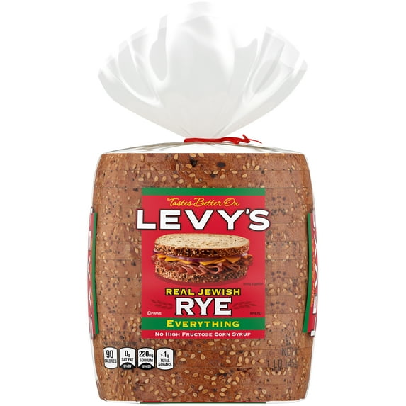 Levy's Real Jewish Rye Everything Bread, 16 oz - Walmart.com