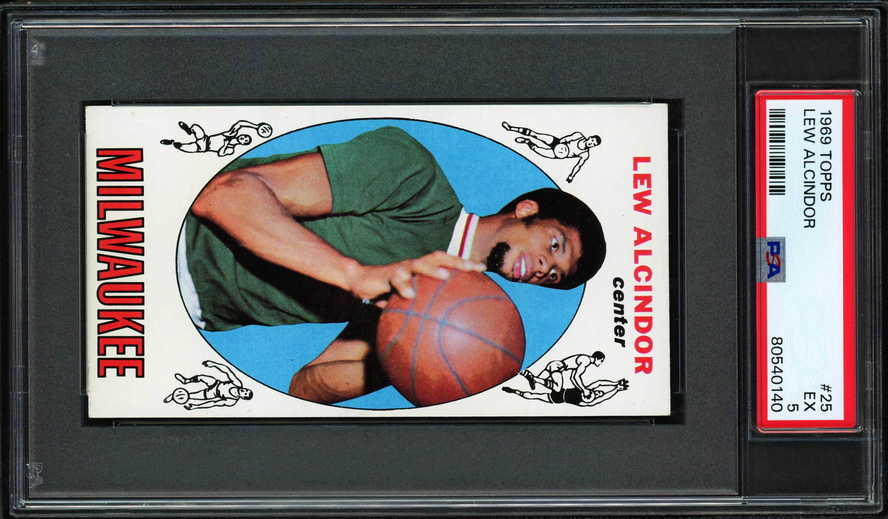 Lew Alcindor Autographed 1969 Topps Rookie Card #25 Milwaukee Bucks PSA ...